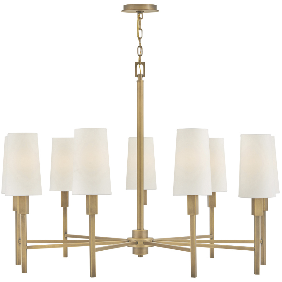 Hinkley 46456HB Fenwick 9 Light 42 inch Heritage Brass Chandelier ...