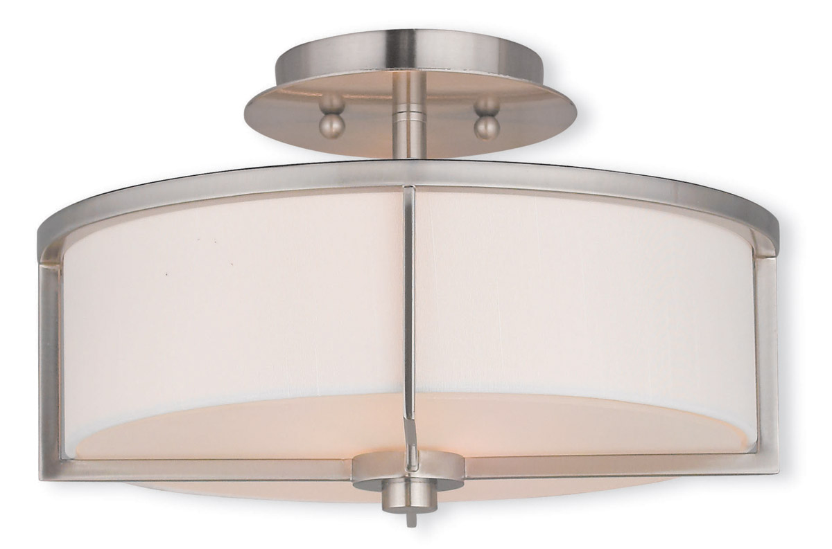 Livex Lighting 51073-91 Wesley 2 Light 13 inch Brushed Nickel Semi ...