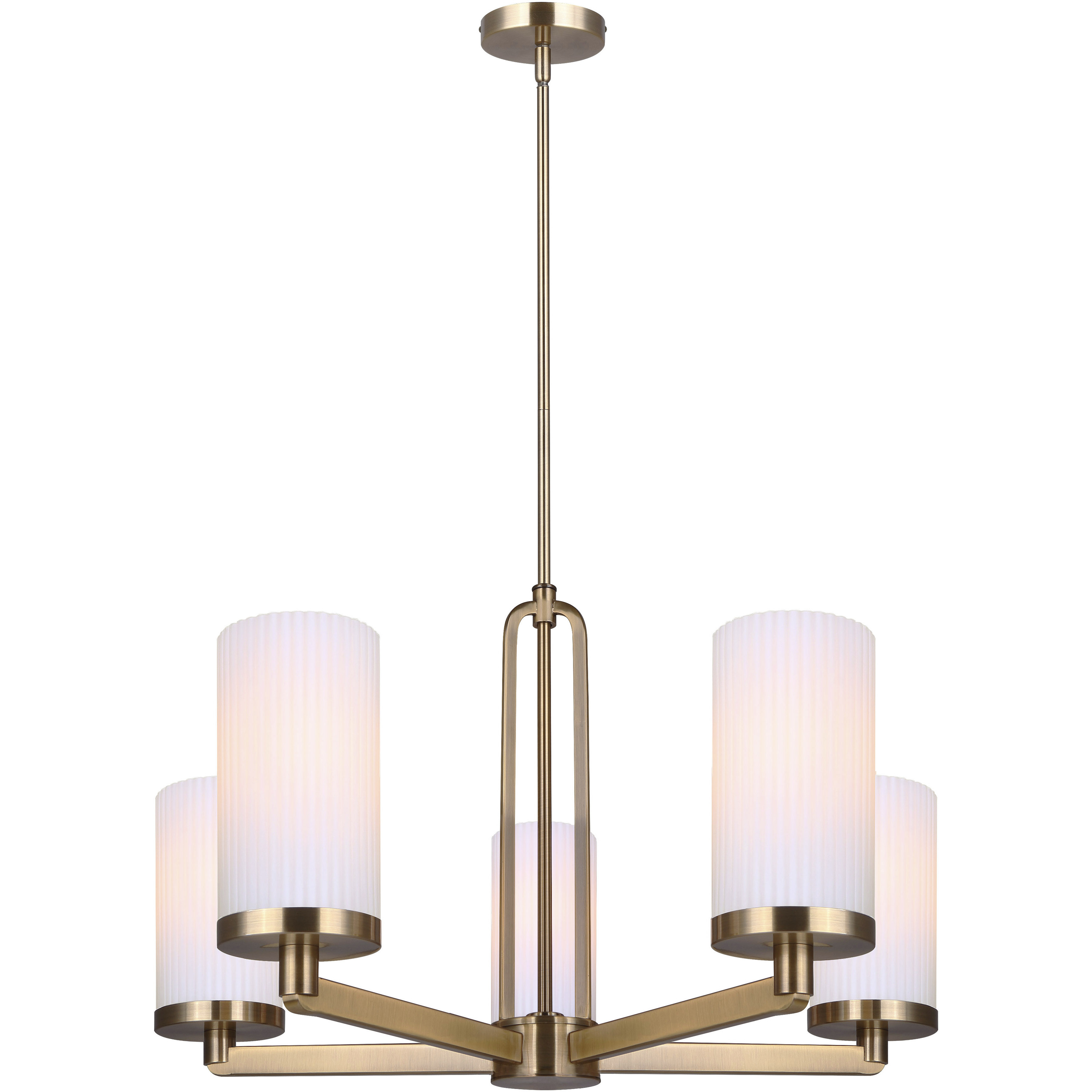 Canarm ICH1165A05GD Kinslea 5 Light 25.63 inch Gold Chandelier Ceiling ...