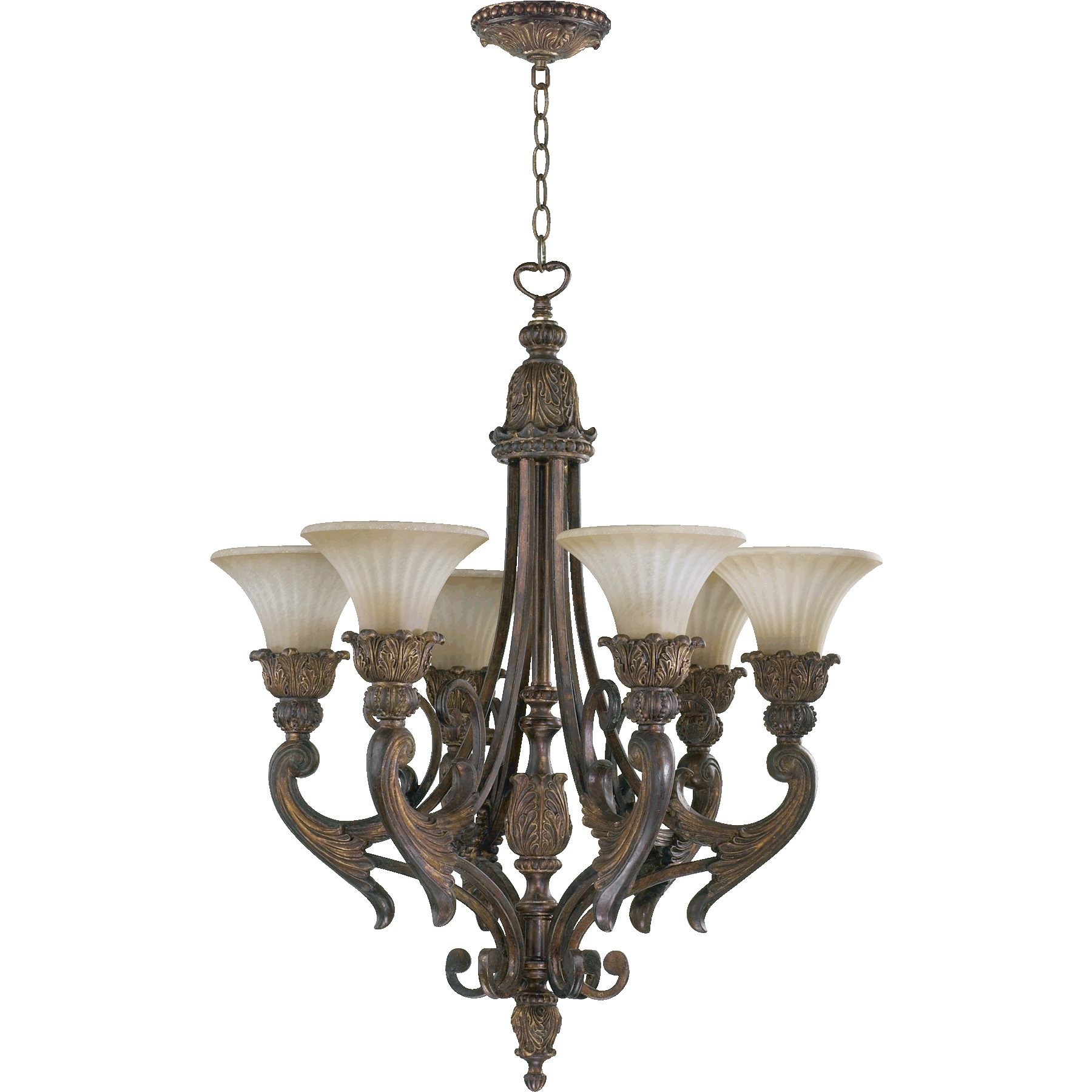 Quorum 6230-6-88 Madeleine 6 Light 27 inch Corsican Gold Chandelier ...