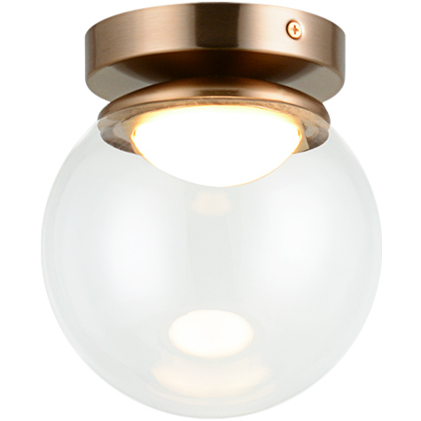 Matteo Lighting X61301AGCL Boble LED 8 inch Aged Gold Brass Flush Mount ...