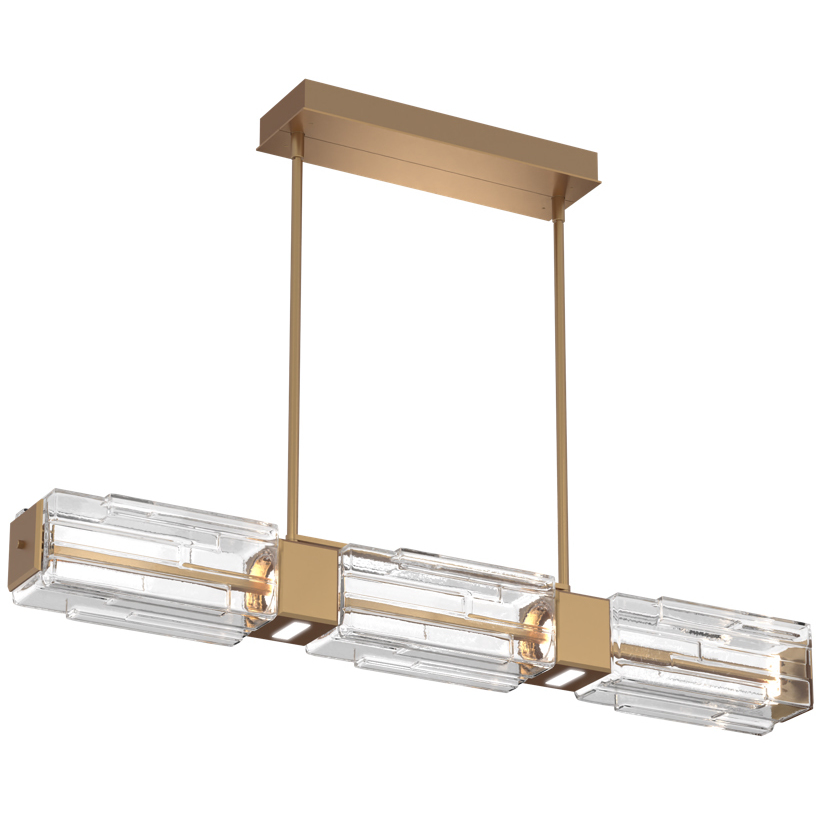 Ledgestone LED 41 inch Novel Brass Linear Pendant Ceiling Light in ...