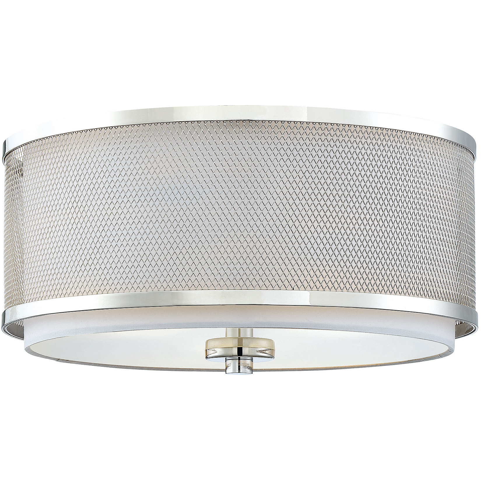 Meridian M60018PN Modern 3 Light 14.75 inch Polished Nickel Flush Mount ...