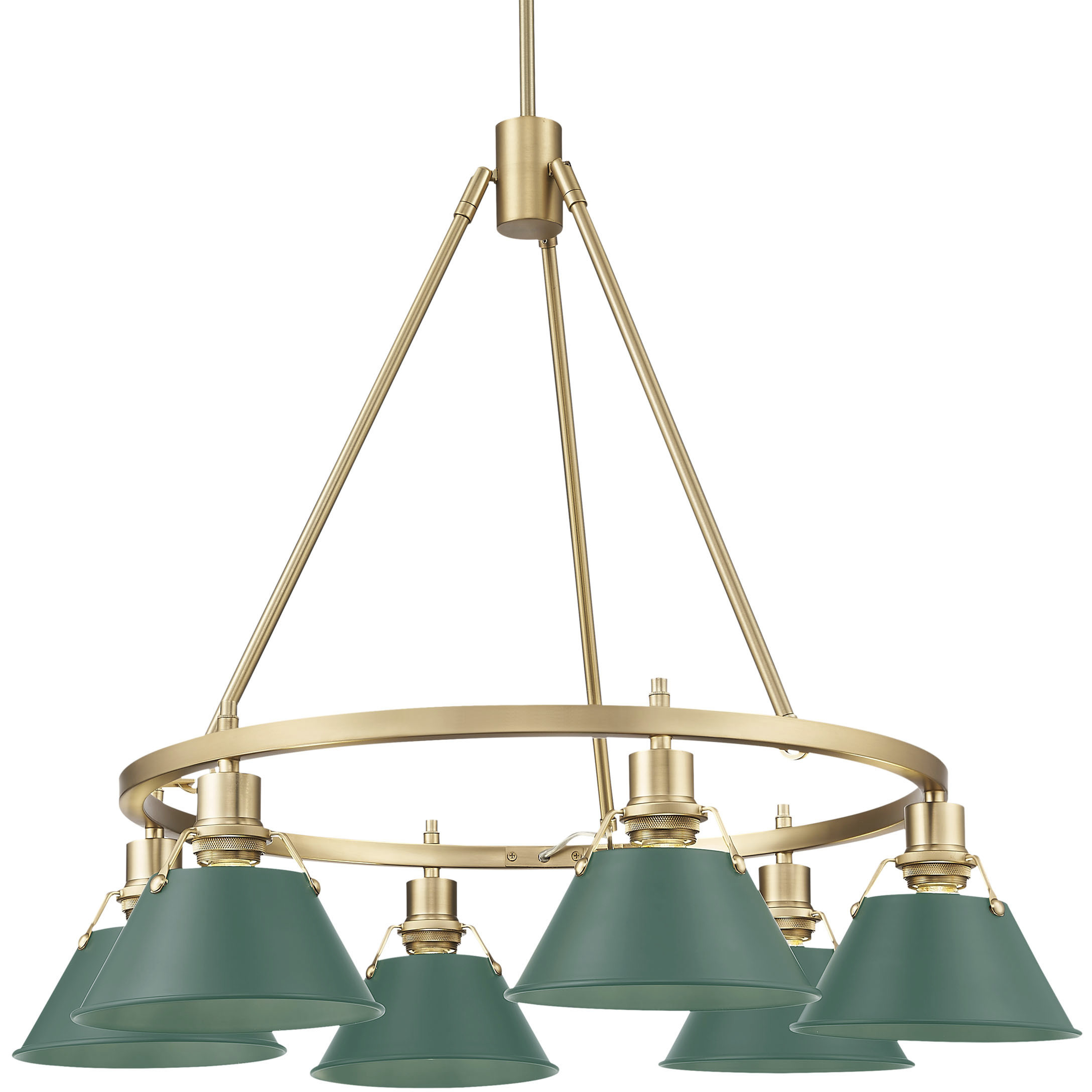 Golden Lighting 3306-6 BCB-GN Yep Orwell 6 Light 29 inch Brushed ...
