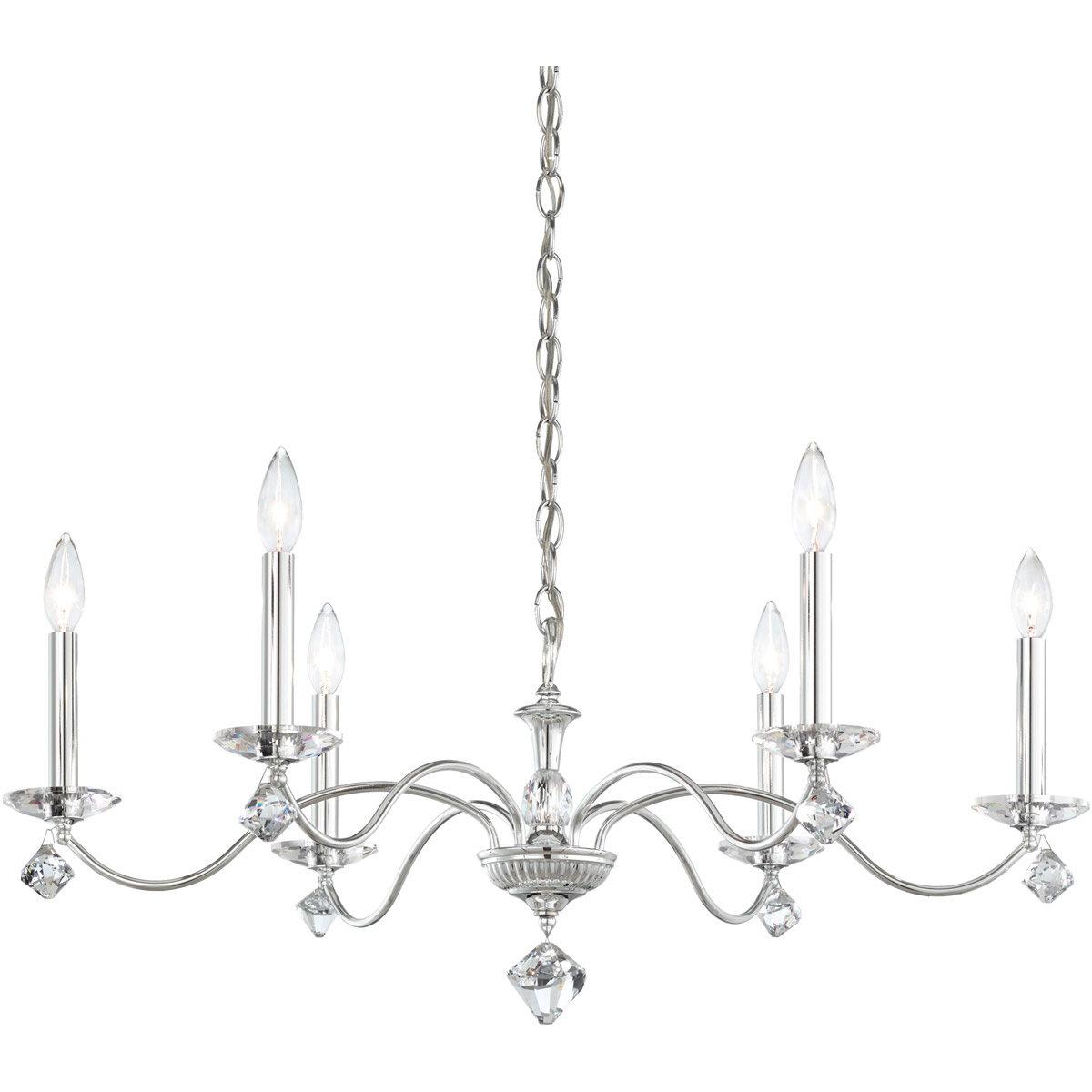 Modique 6 Light 32 inch White Chandelier Ceiling Light