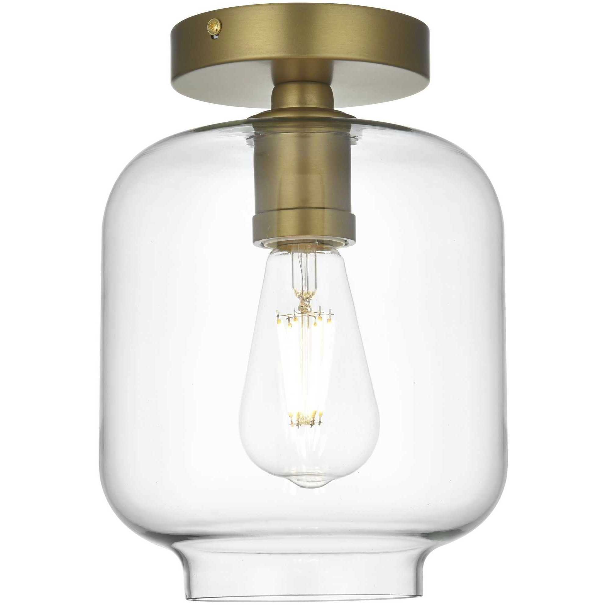 Living District LD2270SG Collier 1 Light 7 inch Satin Gold Flush Mount ...