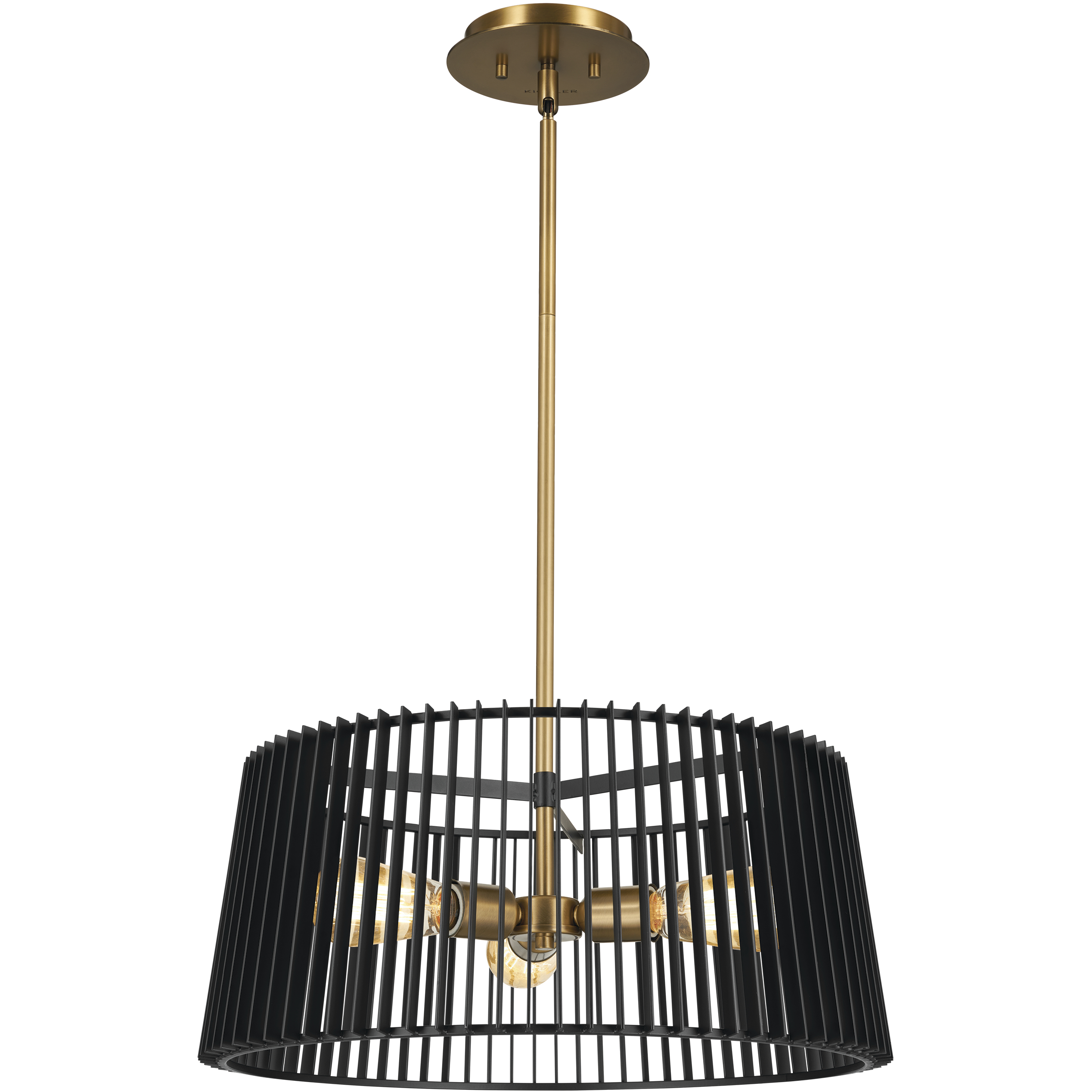 Kichler 44171BK Linara 3 Light 18.5 inch Black Pendant Ceiling Light