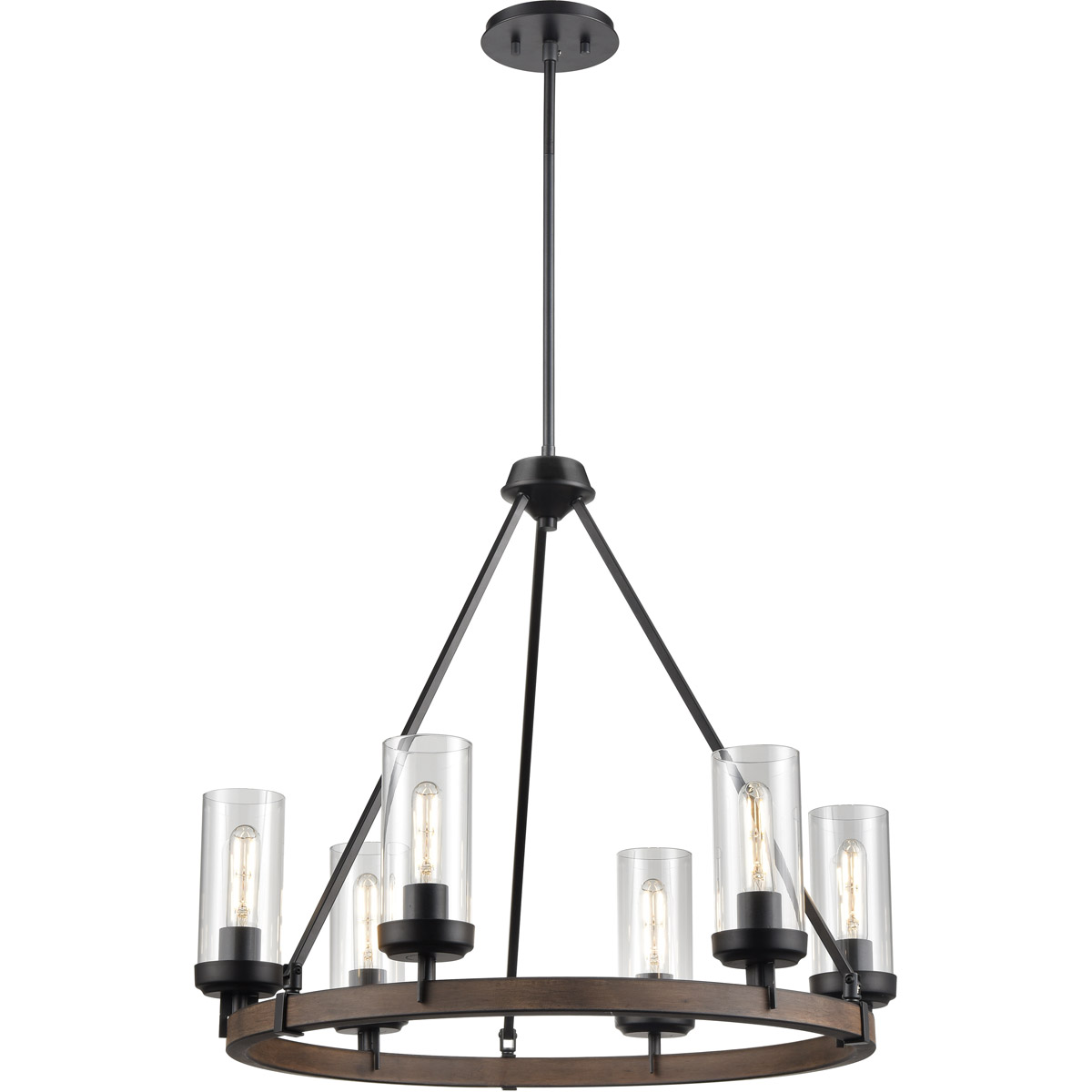 DVI DVP38626BN+BAW-CL Okanagan 6 Light 18 inch Buffed Nickel and ...