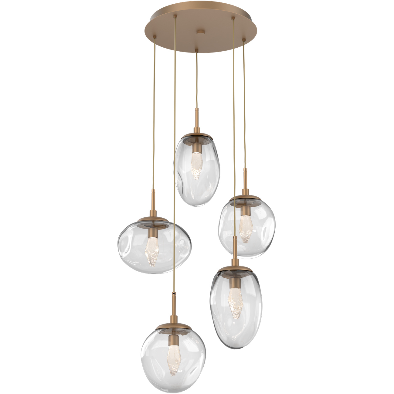 Cosmos LED LED 24.4 inch Novel Brass Chandelier Ceiling Light, Round ...