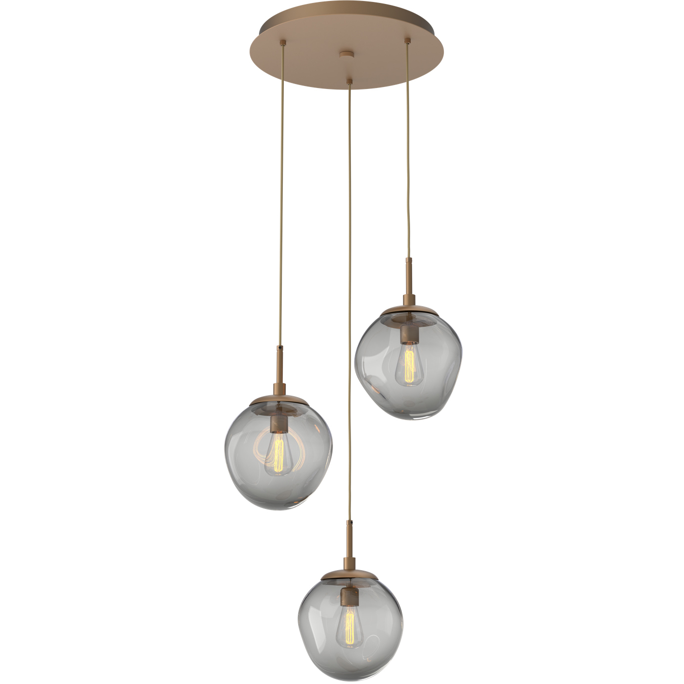 Aster Incandescent 3 Light Novel Brass Chandelier Ceiling Light, Round ...