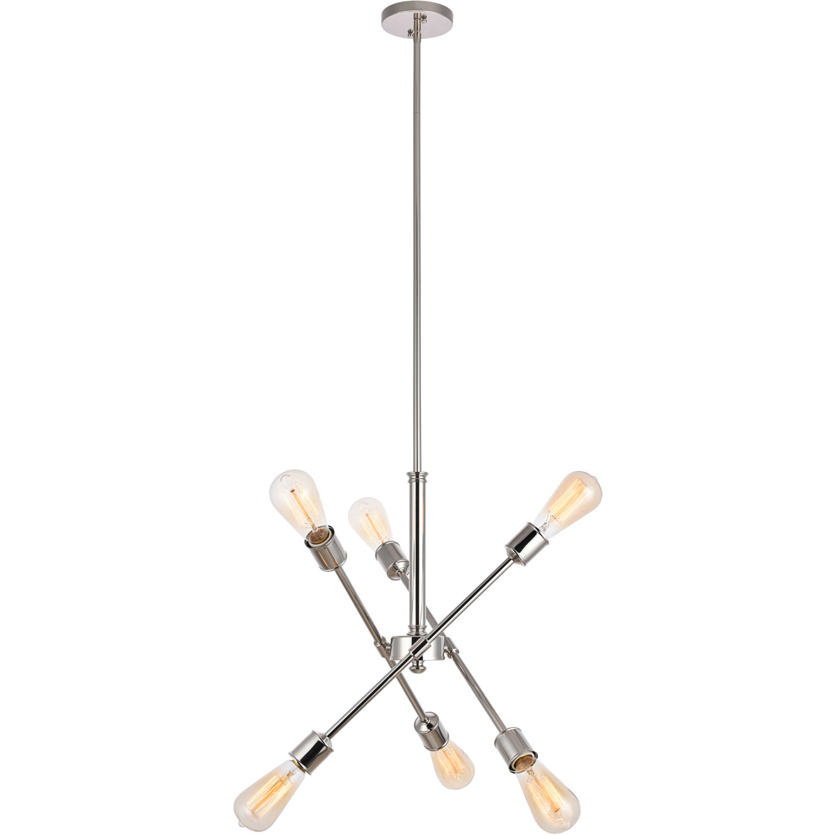 Living District LD8016D18PN Axel 6 Light 17 inch Polished Nickel ...
