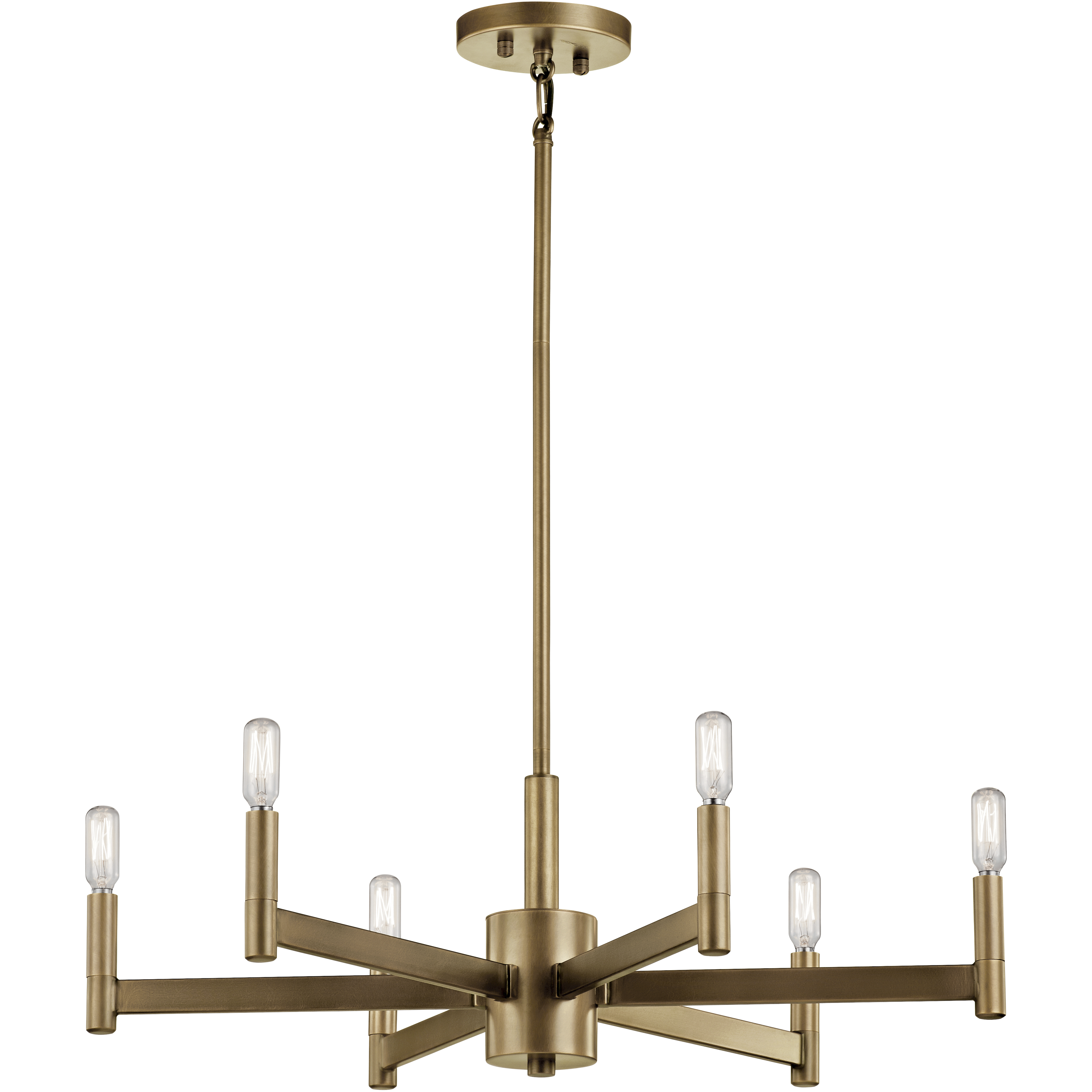 Kichler 43859NBR Erzo 6 Light 26 inch Natural Brass Chandelier 1 Tier ...