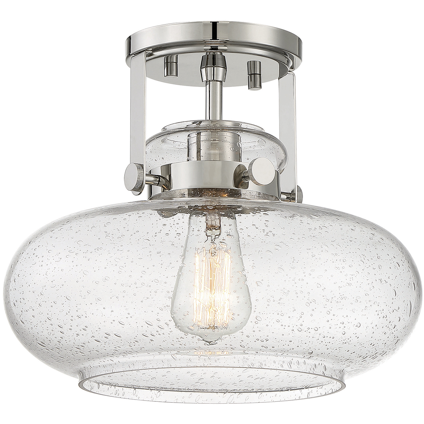 Meridian M60064PN Traditional 1 Light 12 inch Polished Nickel Semi ...