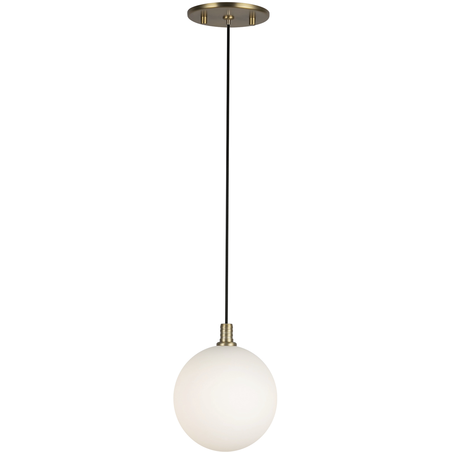 Bolla LED 5.5 inch Brushed Gold Pendant Ceiling Light in Matte Opal Glass