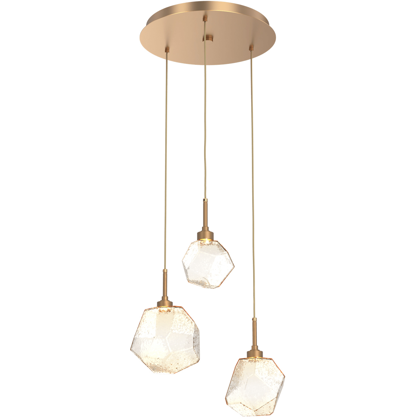 Gem LED 20.1 inch Novel Brass Chandelier Ceiling Light in Amber, 2700K ...