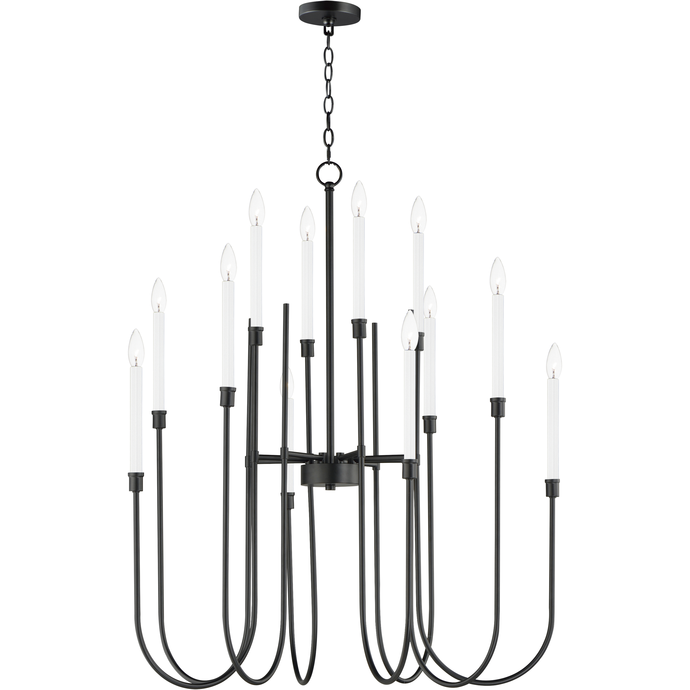 Maxim 11286BK Tux 12 Light 36 inch Black Chandelier Ceiling Light