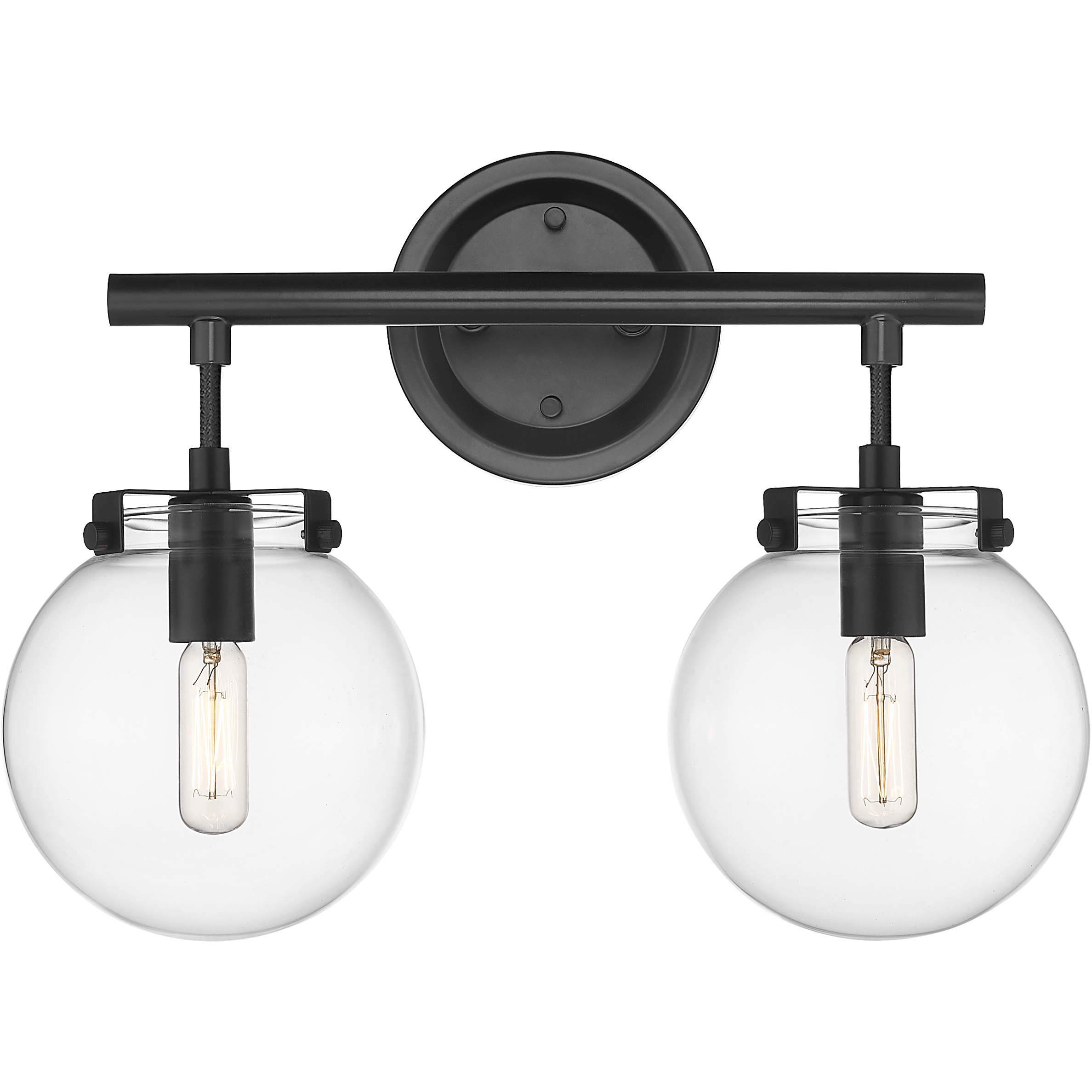 Innovations Lighting 351-2W-BK-CL-LED Auralume Span LED 15 inch Matte ...