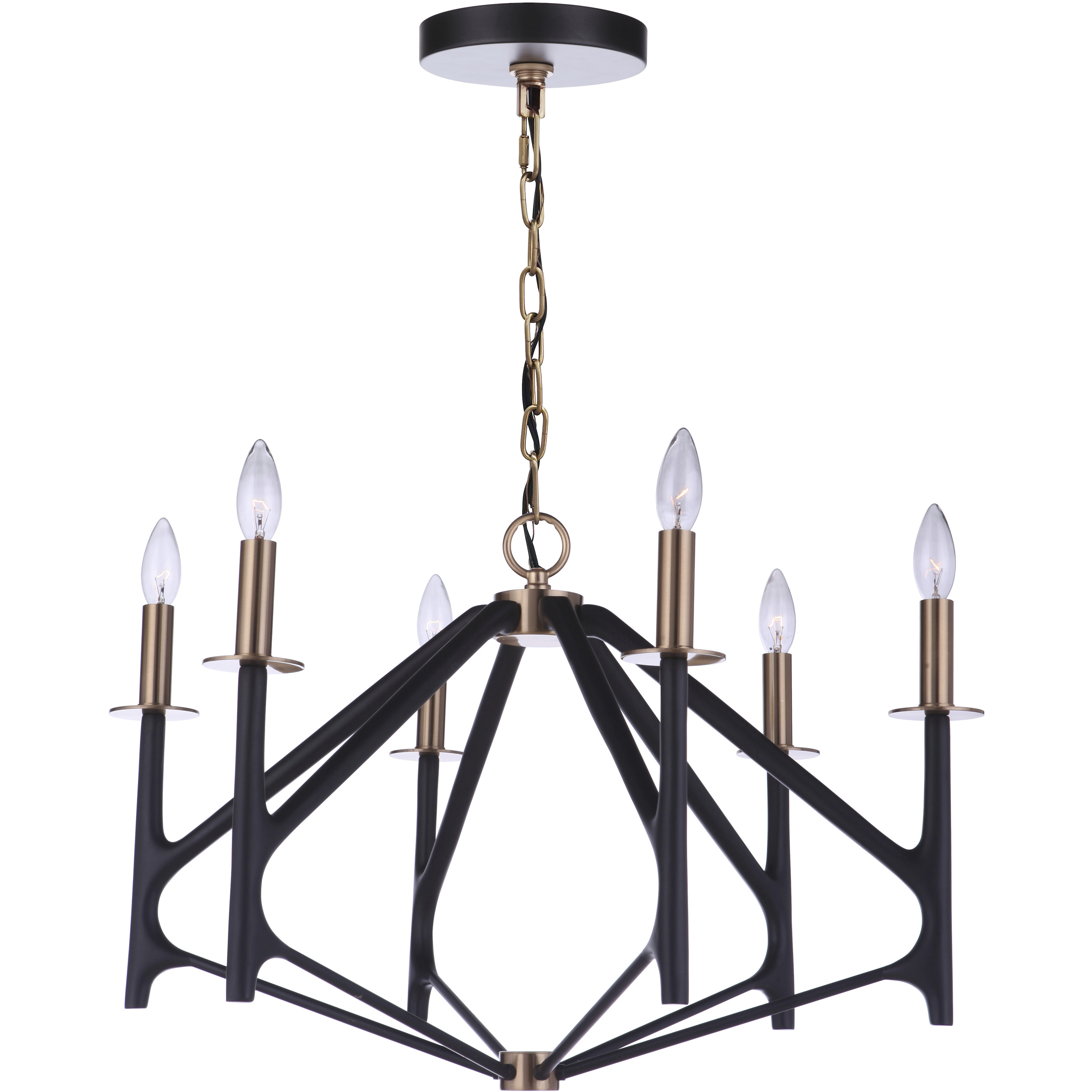 Craftmade 55526-FBSB The Reserve 6 Light 26.63 inch Flat Black/Satin ...