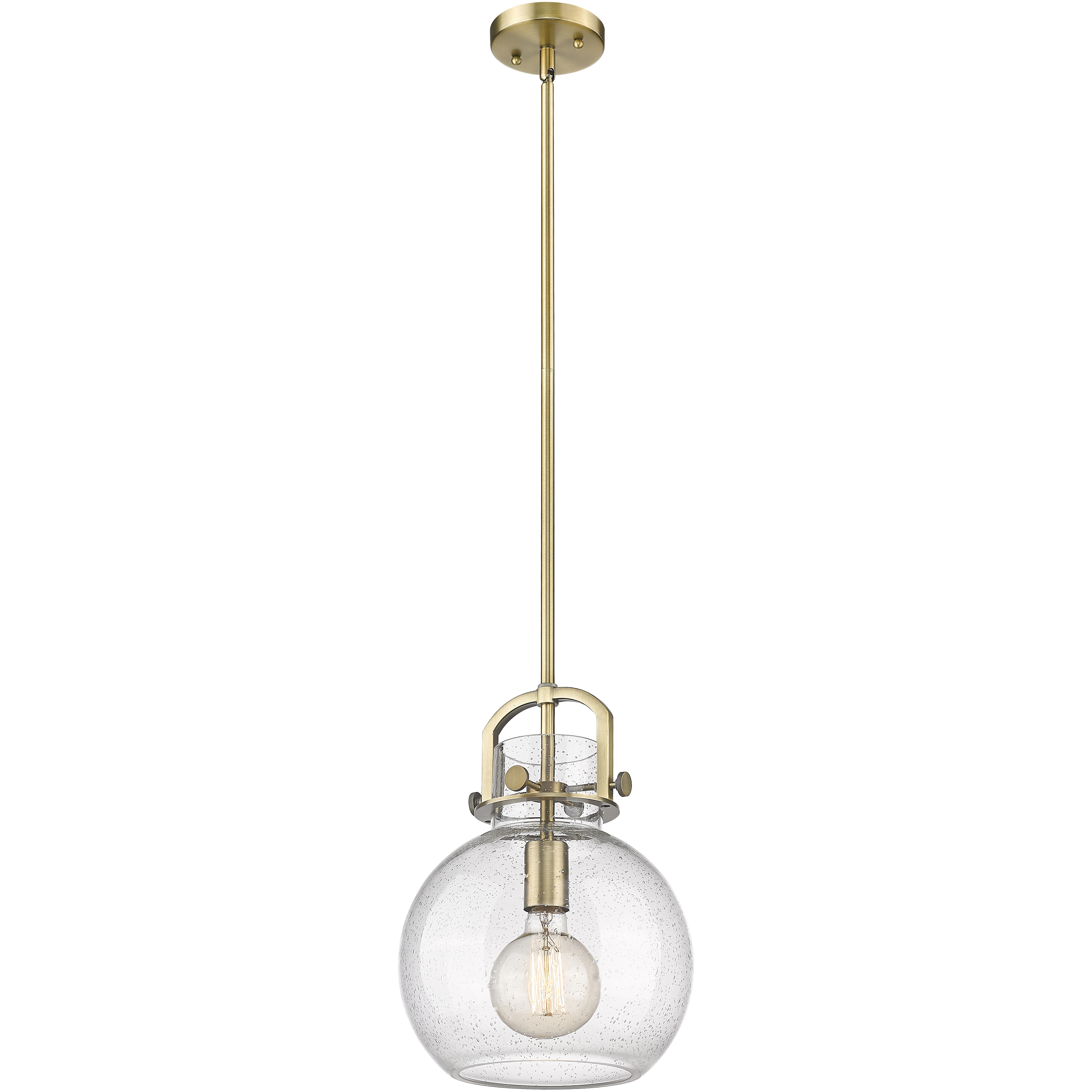 Newton Sphere 1 Light 10 inch Brushed Brass Mini Pendant Ceiling Light ...