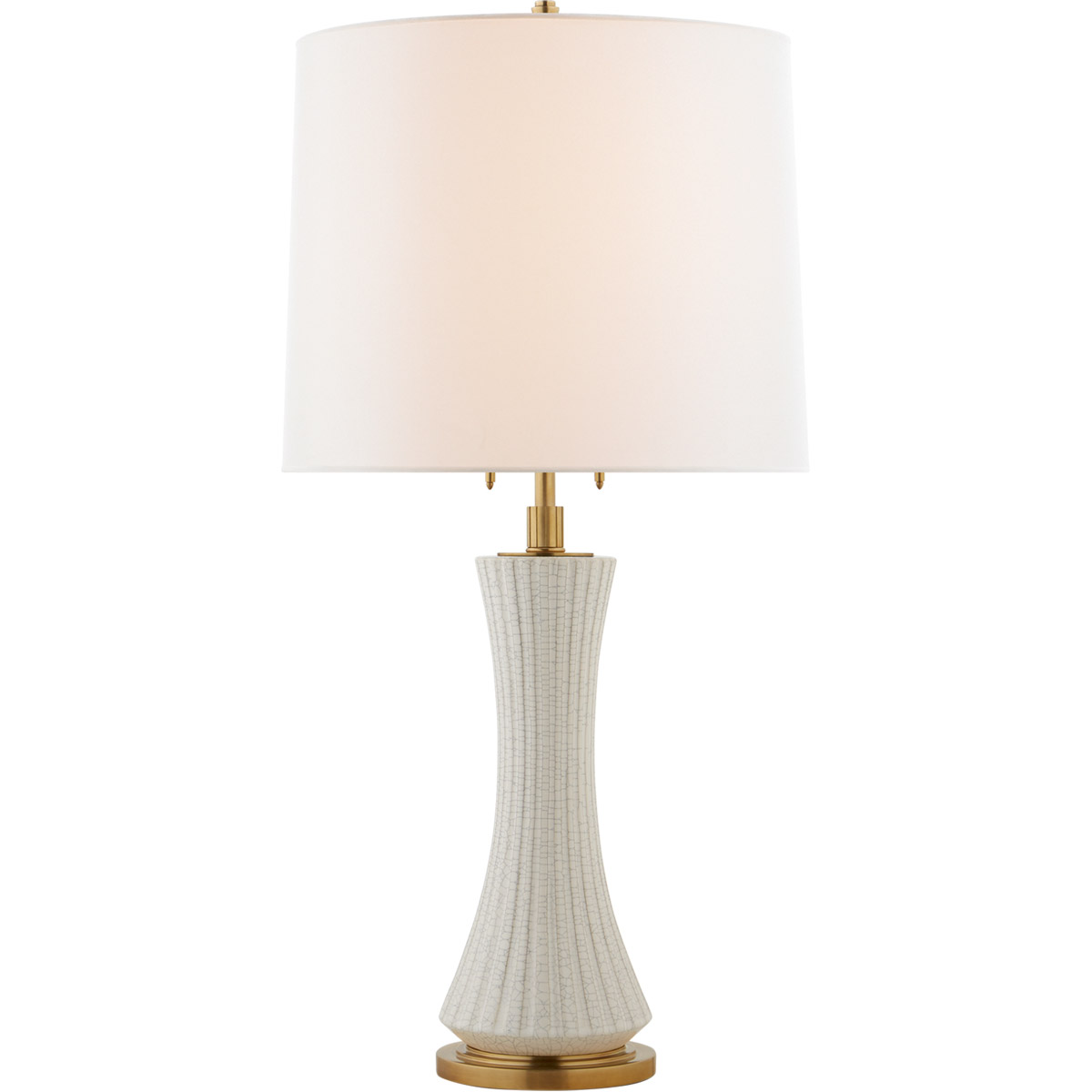 Thomas O'Brien Elena 31 inch 60 watt White Crackle Table Lamp Portable ...