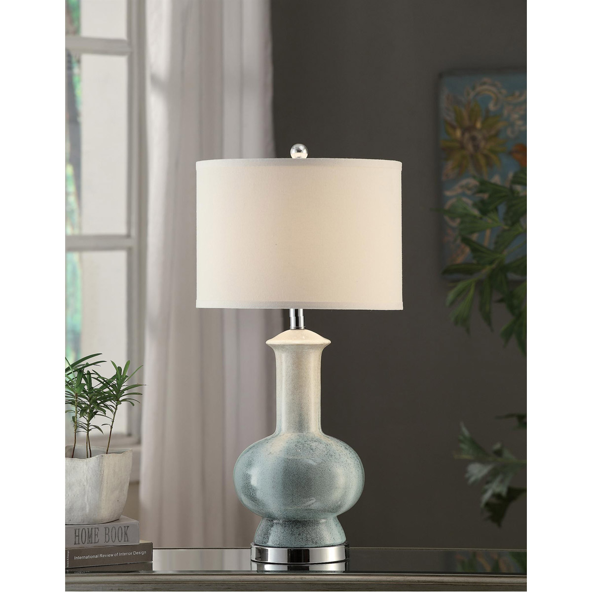 Crestview Collection CVAP1615 Sea Breeze 28 inch 40 watt Glazed Blue ...
