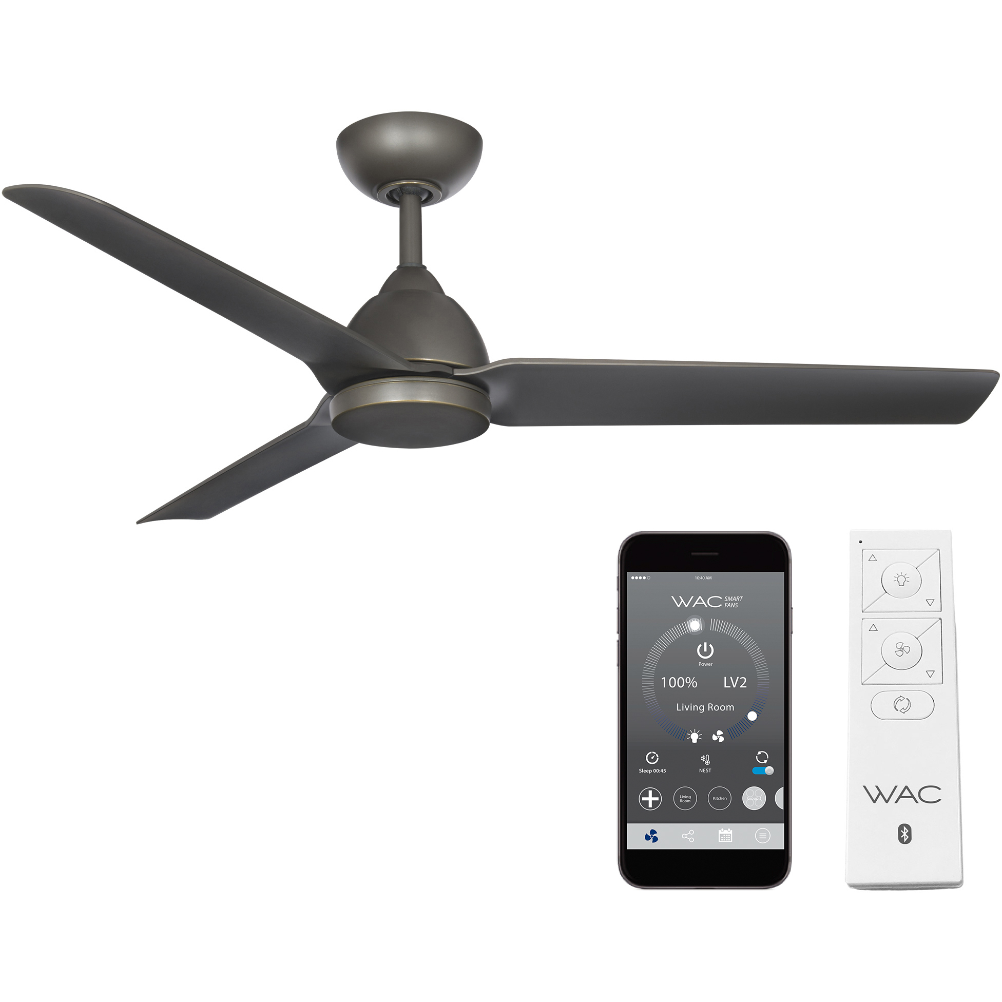 WAC Lighting F-001-OB Mocha 54 inch Oil Rubbed Bronze Downrod Ceiling ...