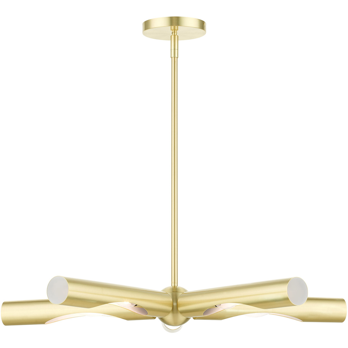 Livex 45915-12 Acra 5 Light 28 inch Satin Brass Chandelier Ceiling Light