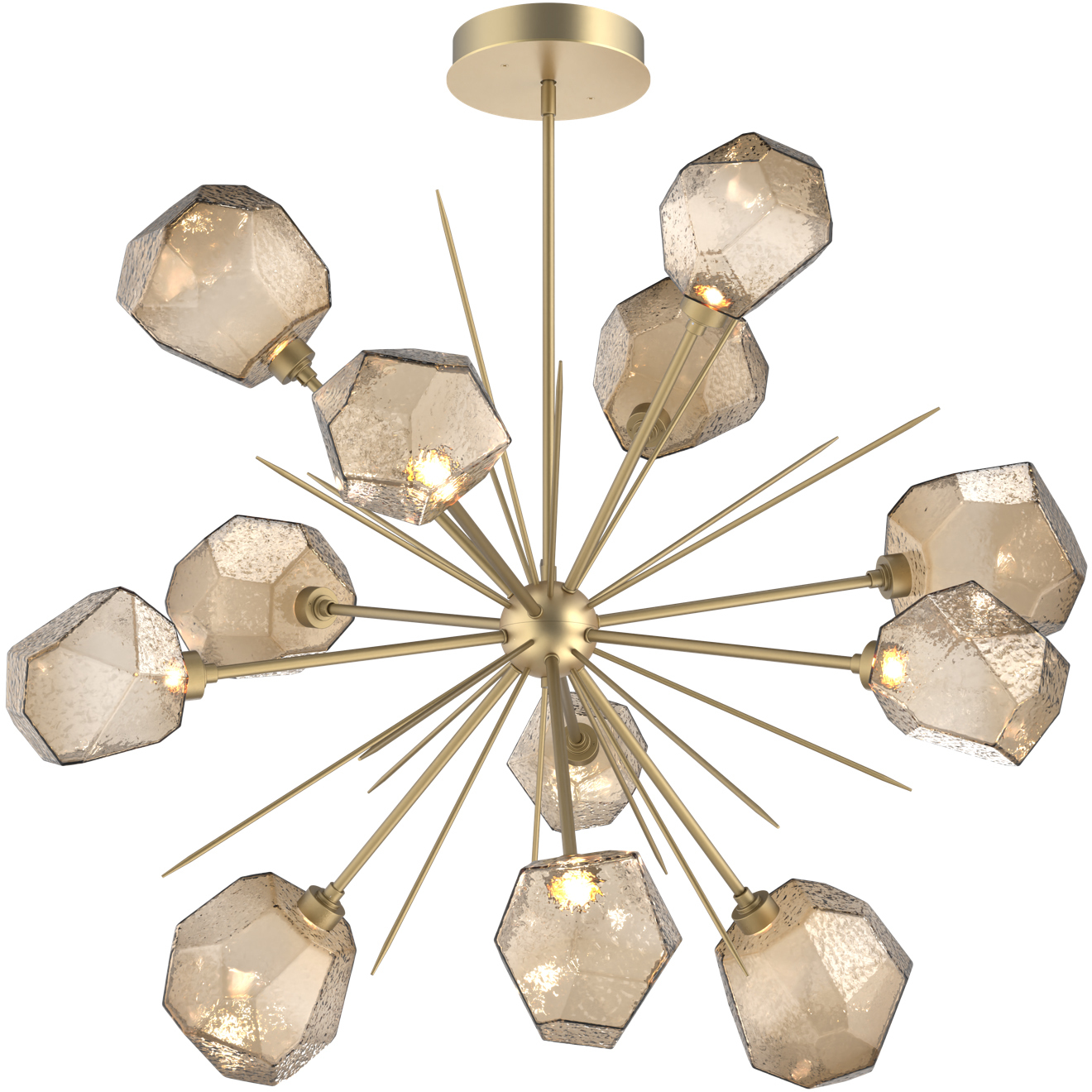 Gem LED 48.3 inch Gilded Brass Chandelier Ceiling Light, Starburst