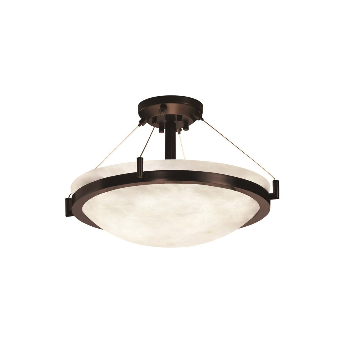 Clouds LED 21 inch Matte Black Semi-Flush Ceiling Light in 3000 Lm LED ...