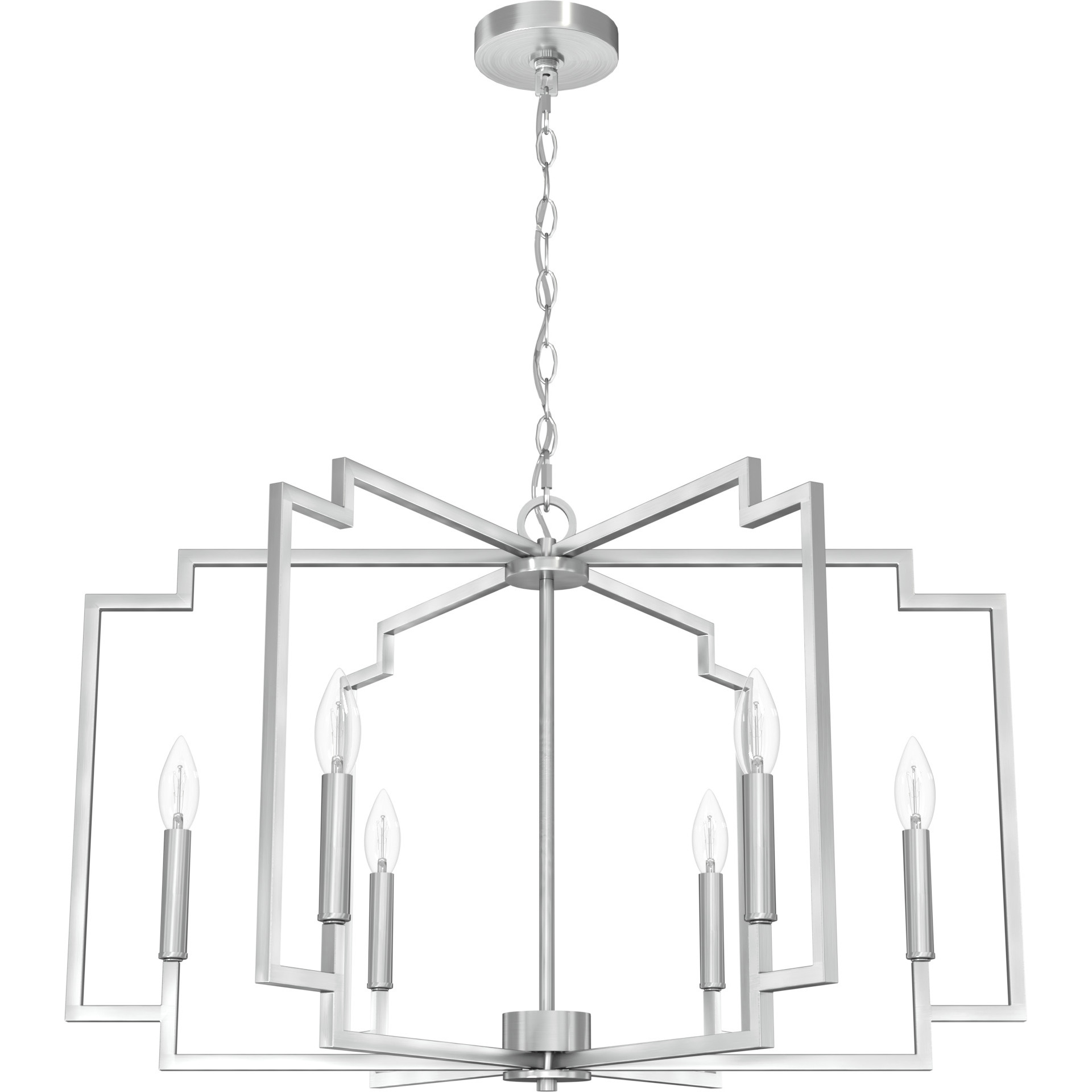 Hunter Fan 19571 Zoanne 6 Light 30 inch Brushed Nickel Chandelier ...