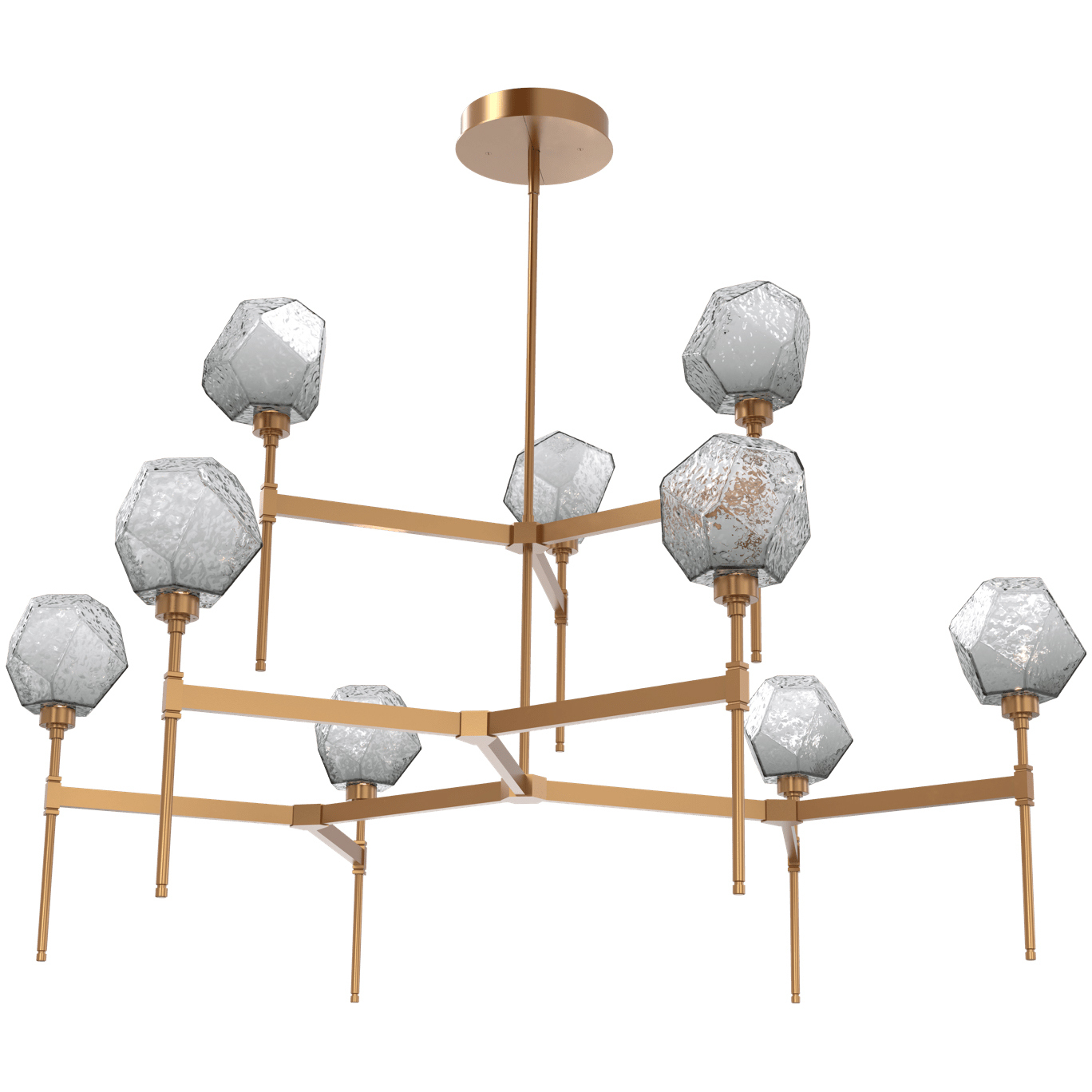 Gem LED Novel Brass Chandelier Ceiling Light, Round Belvedere