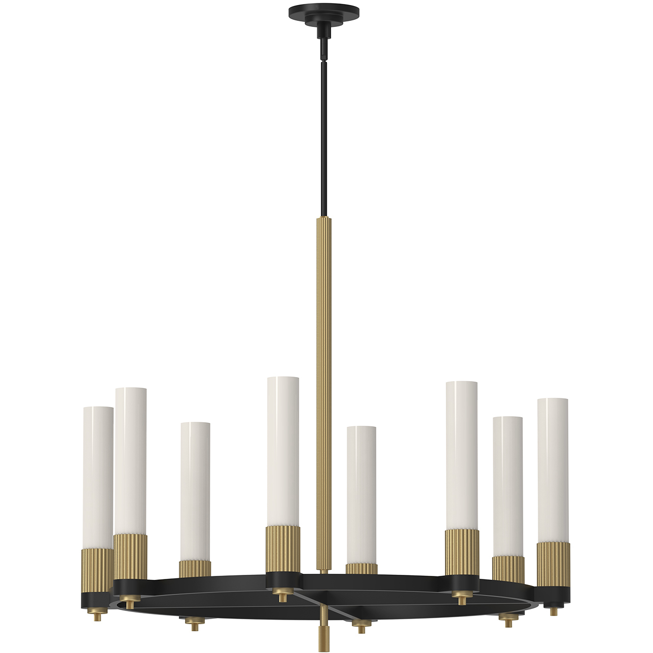 Alora CH416108MBBG Alora Mood Rue 8 Light 38 inch Matte Black and ...