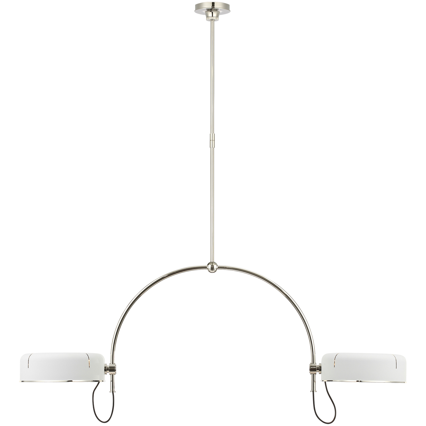 Thomas O'Brien Oso LED 54 inch Polished Nickel Linear Arched Pendant ...