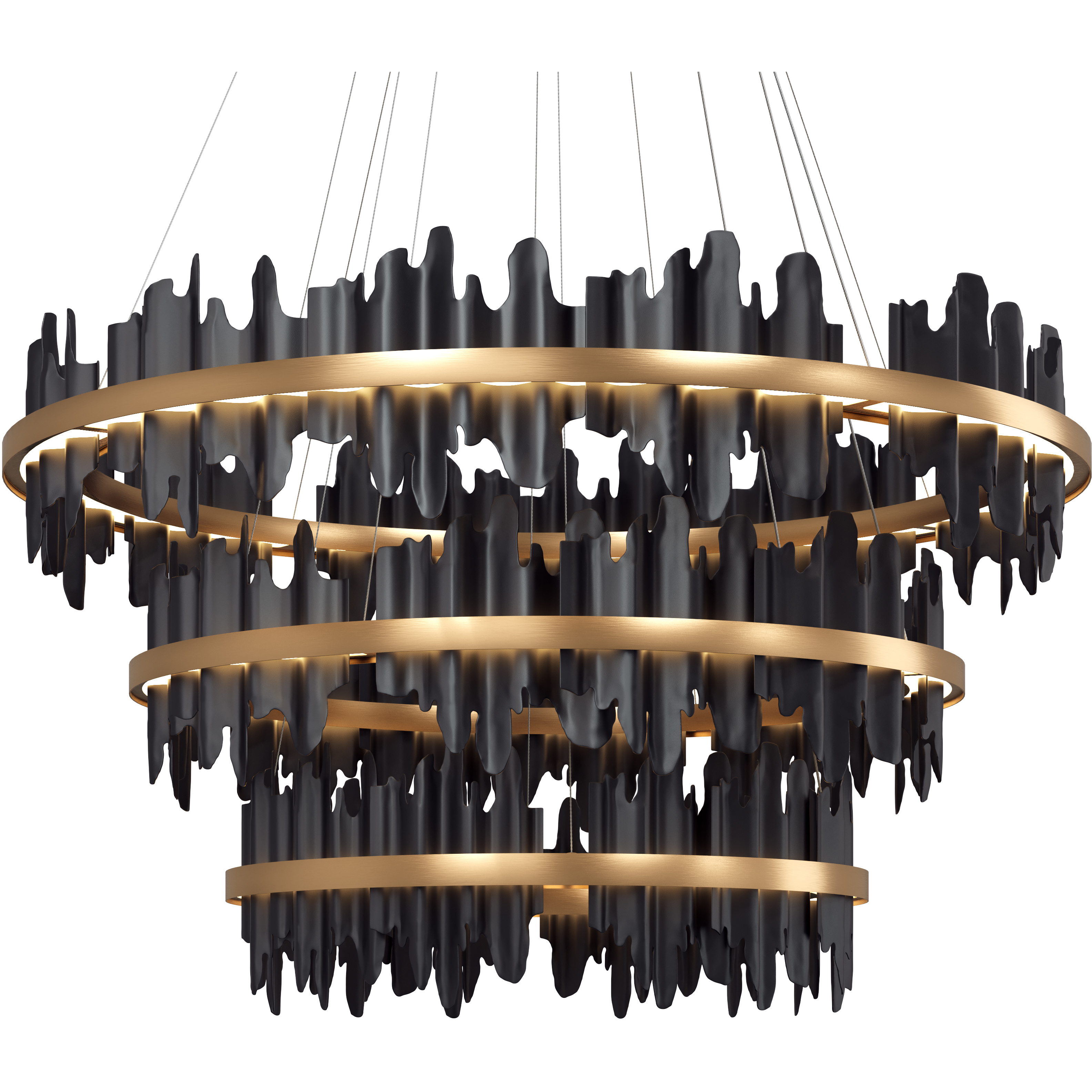 SUNPAN 111813 Icarus LED Matte Black / Gold / Silver Chandelier Ceiling ...