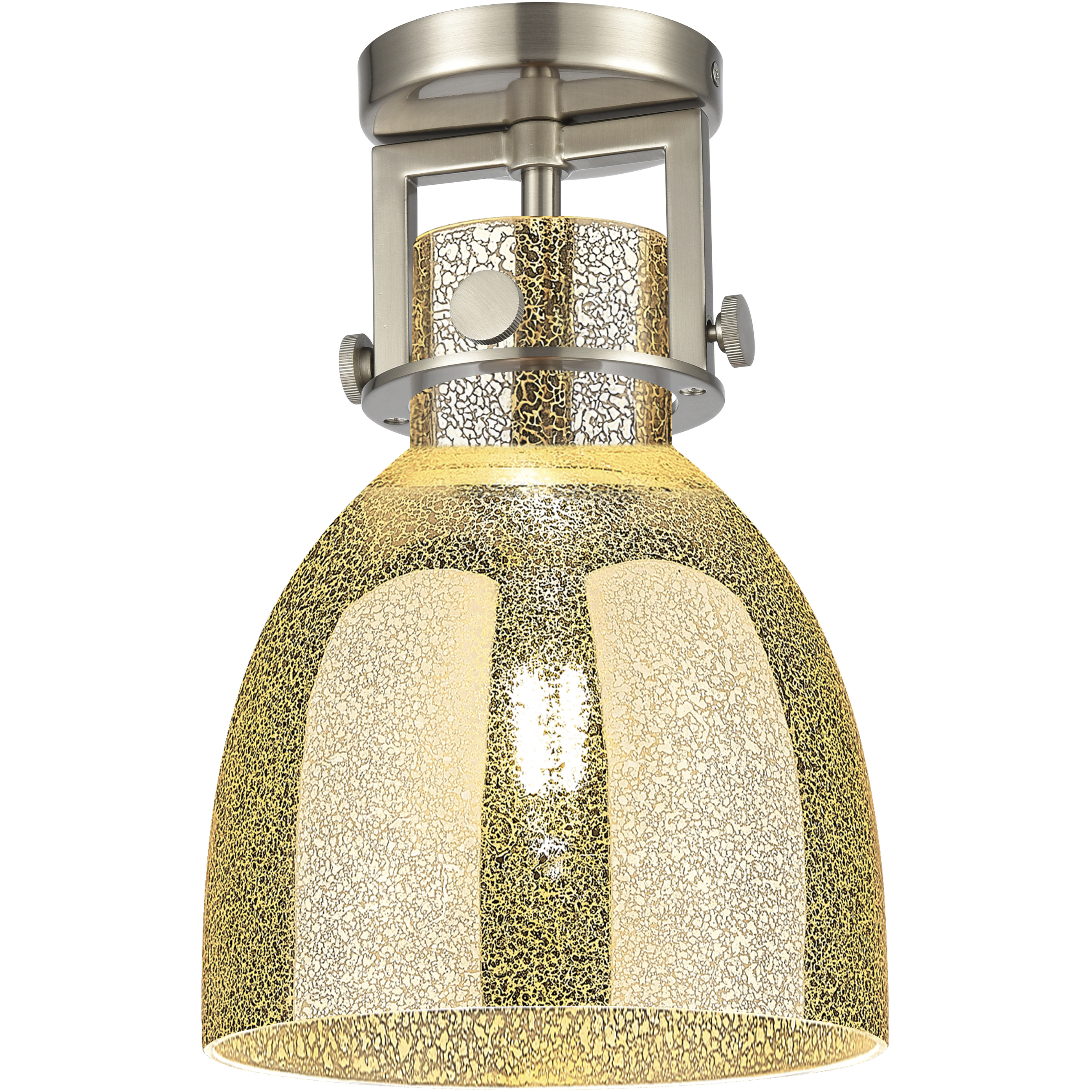 Newton Bell 1 Light 8 inch Satin Nickel Flush Mount Ceiling Light