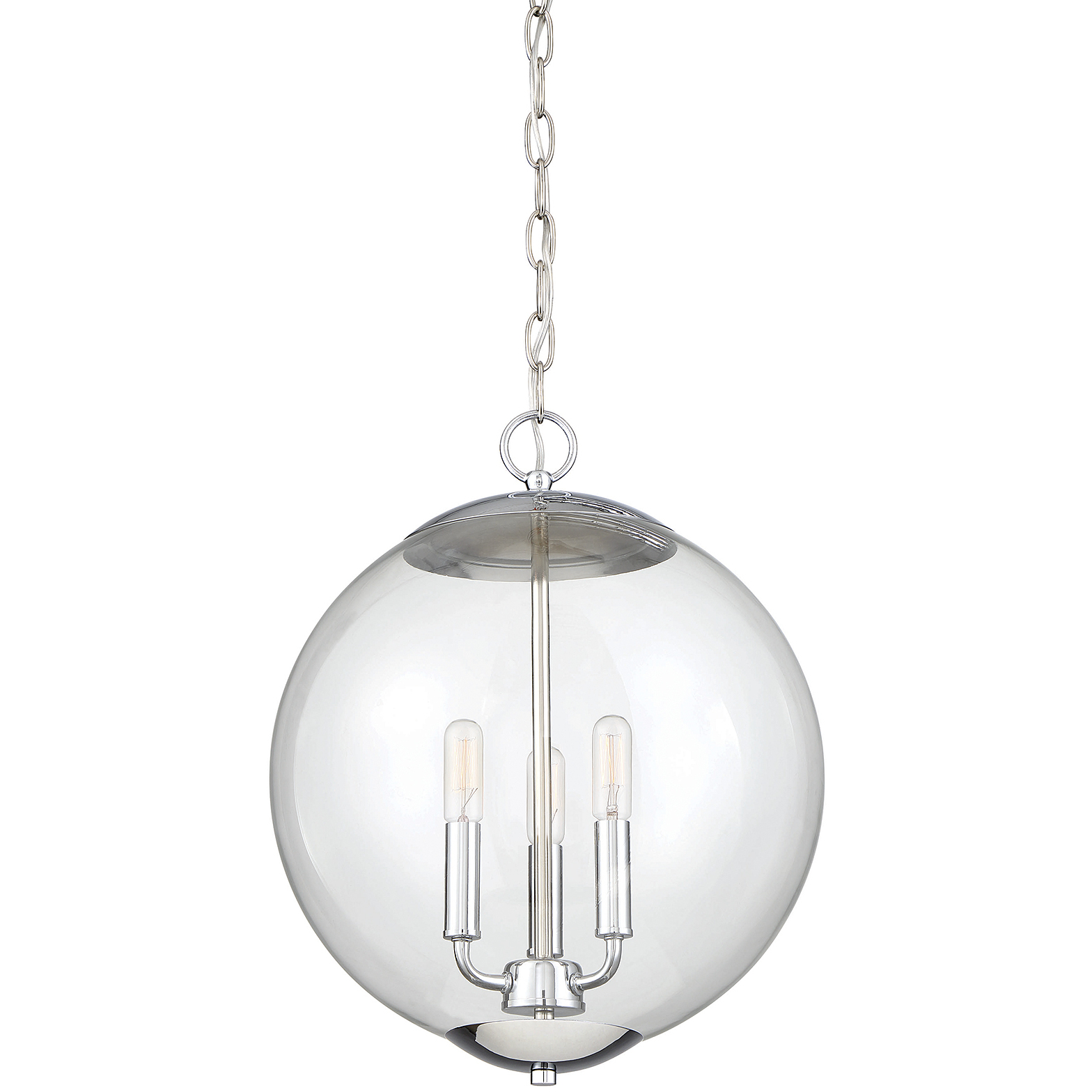 Meridian M70060CH Modern 3 Light 13.75 inch Chrome Pendant Ceiling Light