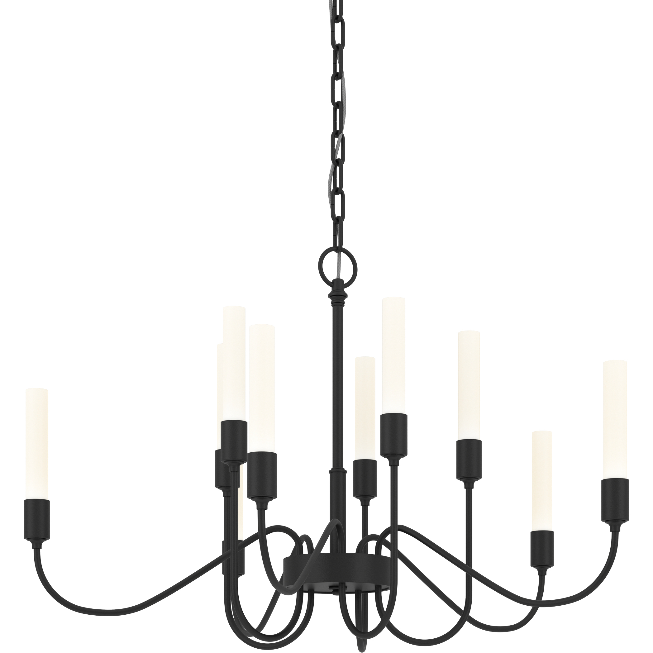 Hubbardton Forge 106030-1004 Lisse 10 Light 28.3 inch Black Chandelier Ceiling Light