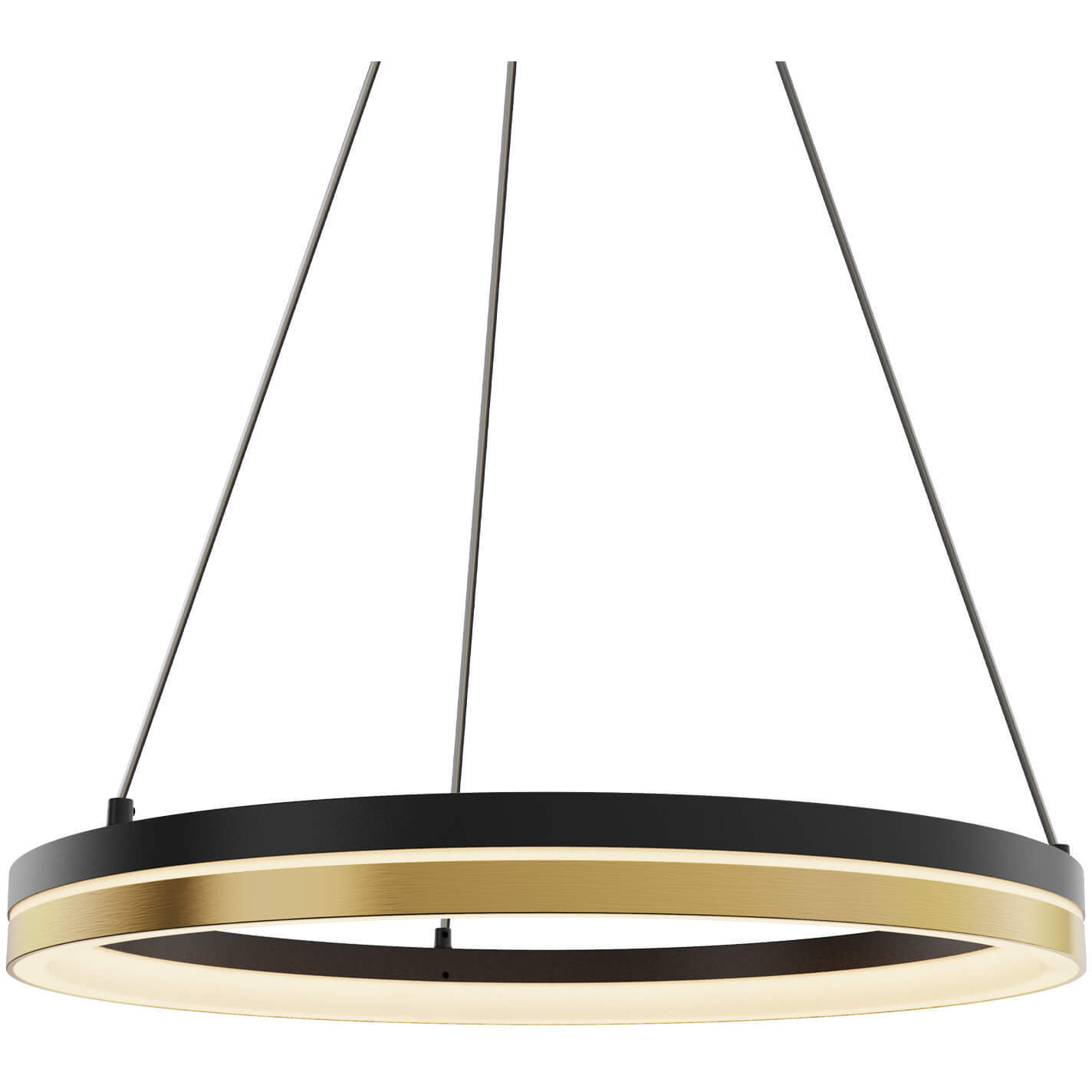Eclipse 1 Light 13.88 inch Black Gold Flushmount Ceiling Light, Double Ring
