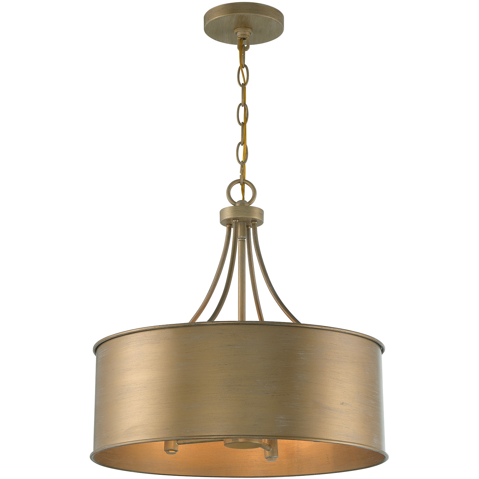 Meridian M7040BG Traditional 4 Light 18 inch Brushed Gold Pendant ...