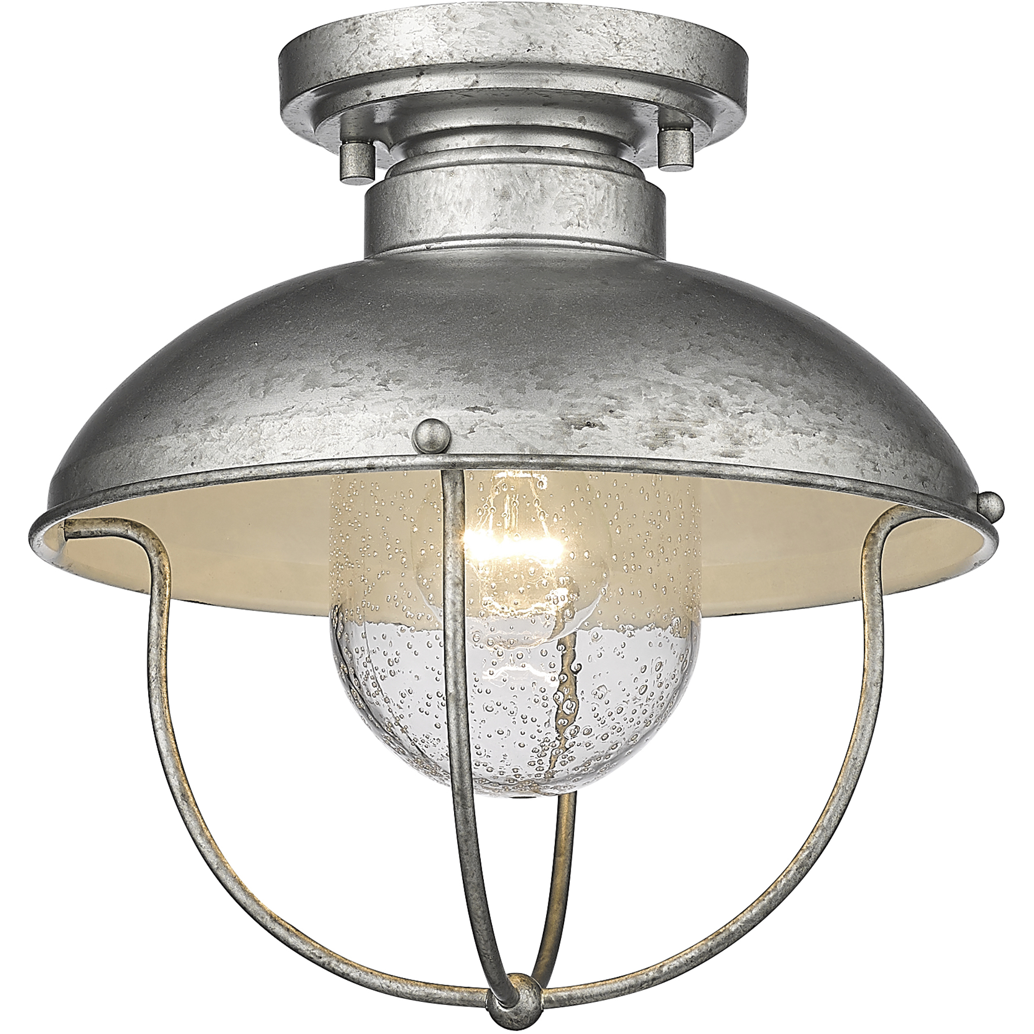 Z-Lite 590F-GV Ansel 1 Light 11 inch Galvanized Outdoor Flush Mount