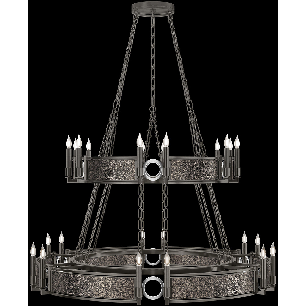 Fine Art 100036-721 Mirage 24 Light 50 inch Black Chandelier Ceiling Light