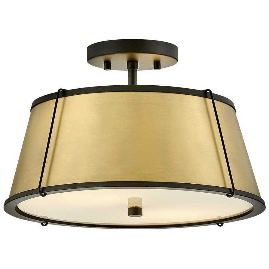 Hinkley 4893BK-LDB Clarke 2 Light 15 inch Black with Lacquered Dark ...