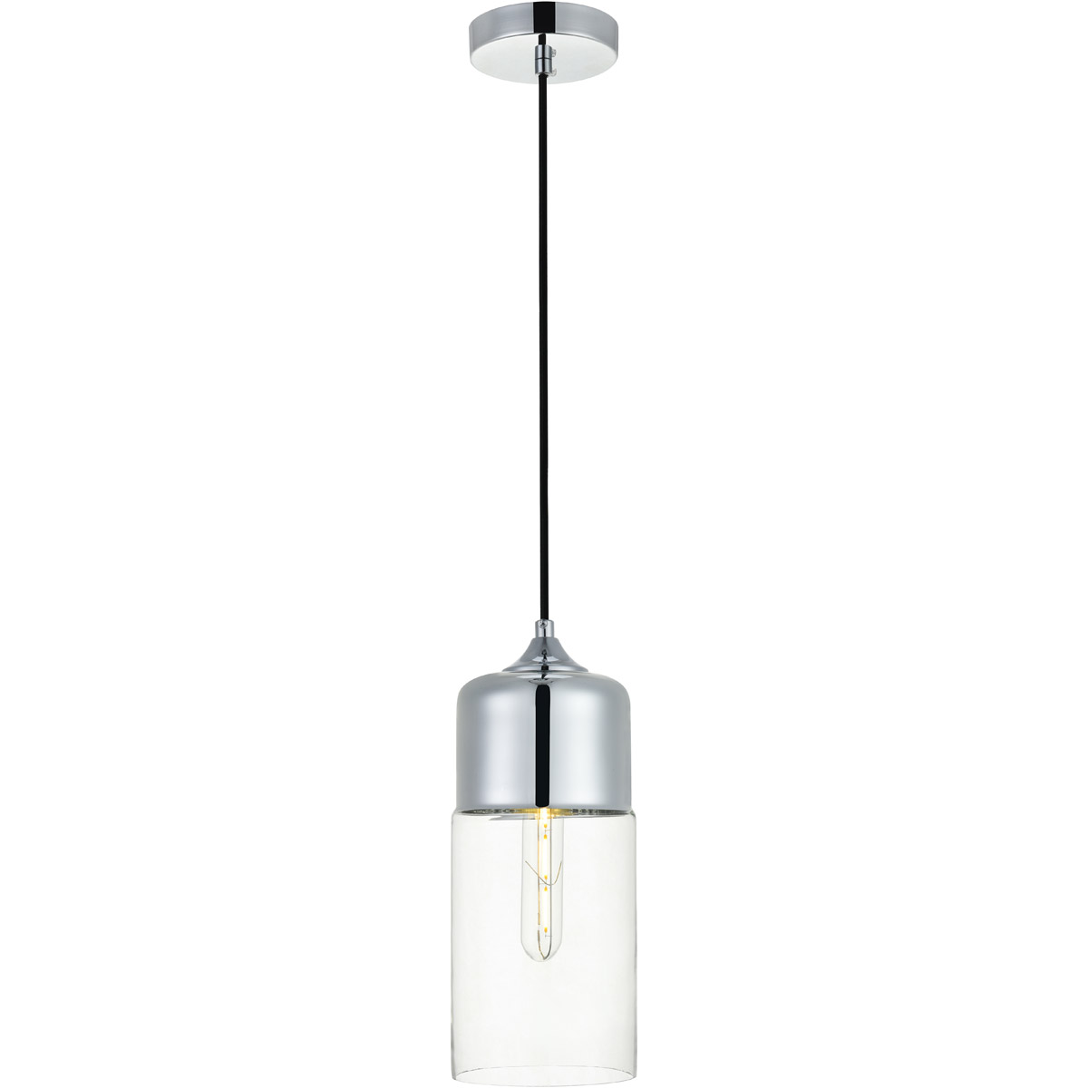 Decovio 12728-CI1 Lock Haven 1 Light 5 inch Chrome Pendant Ceiling Light