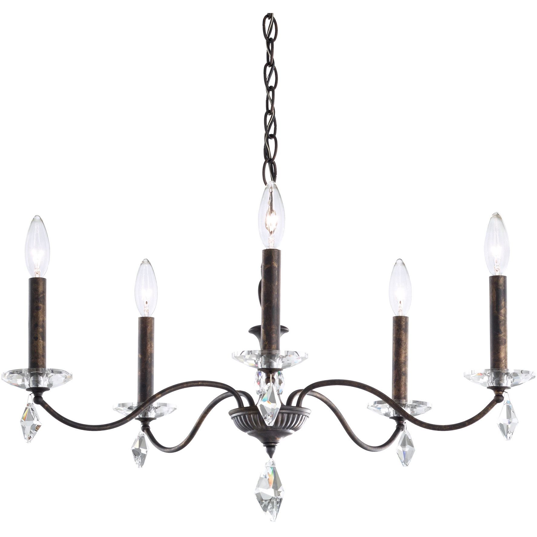 Modique 5 Light 27 inch Heirloom Bronze Chandelier Ceiling Light