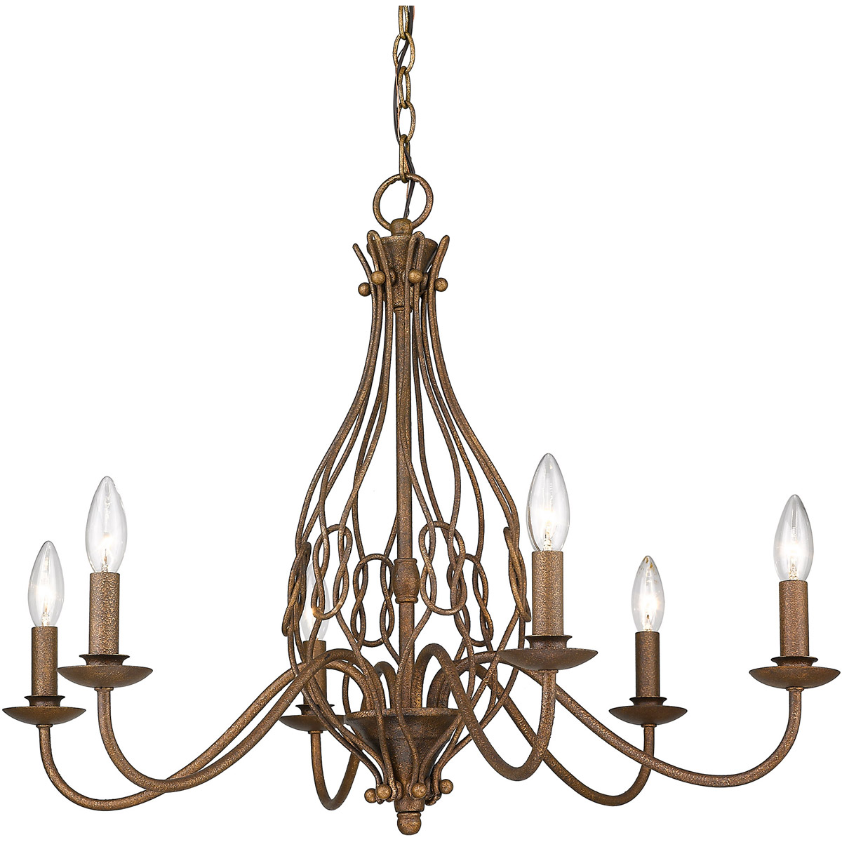 Golden Lighting 1349-6 BC Antoinette 6 Light 28 inch Burnished Chestnut ...