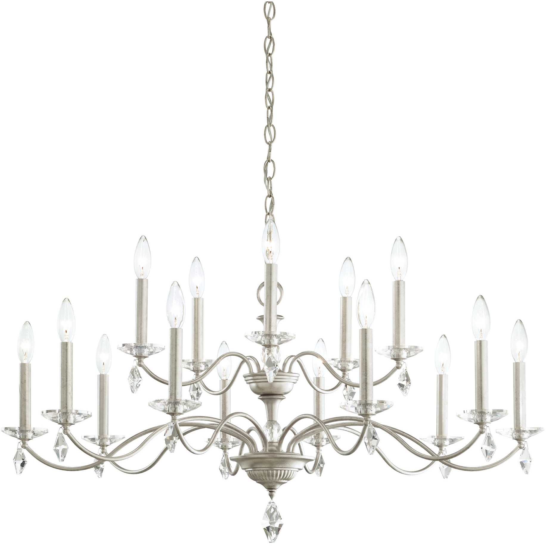 Modique 15 Light 39.5 inch Antique Silver Chandelier Ceiling Light