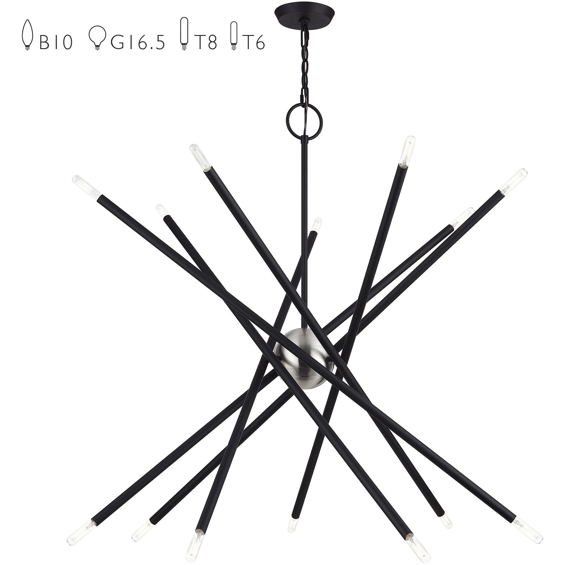 Livex Lighting 47009-04 Soho 14 Light 40 inch Black Foyer Chandelier ...