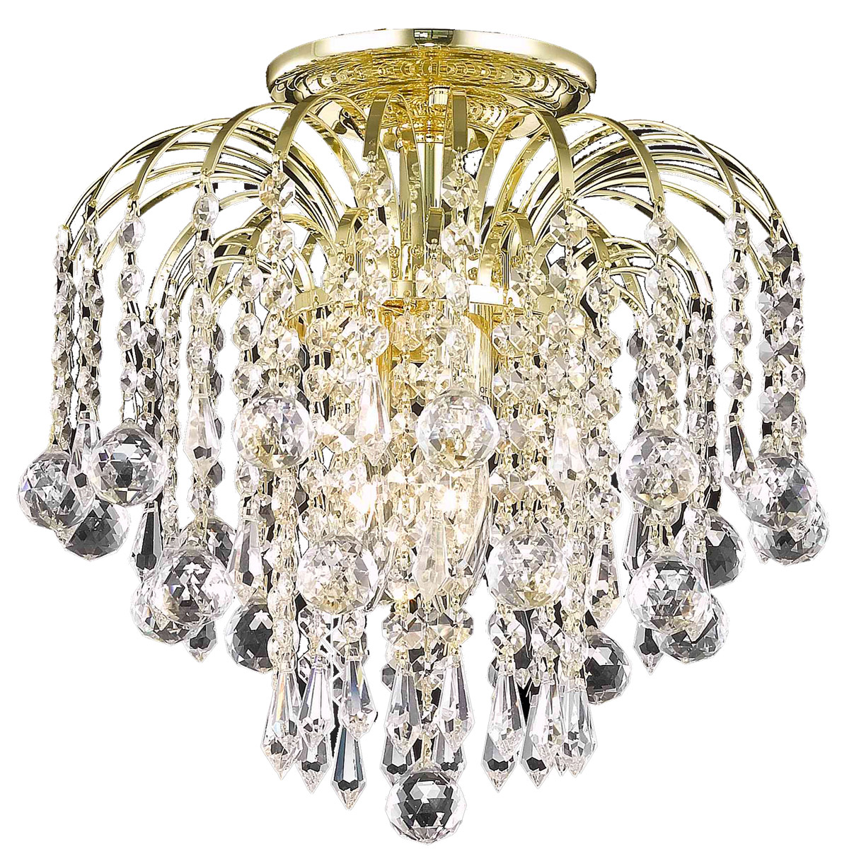 Living District LD6802F12G Addison 3 Light 12 inch Gold Flush Mount ...