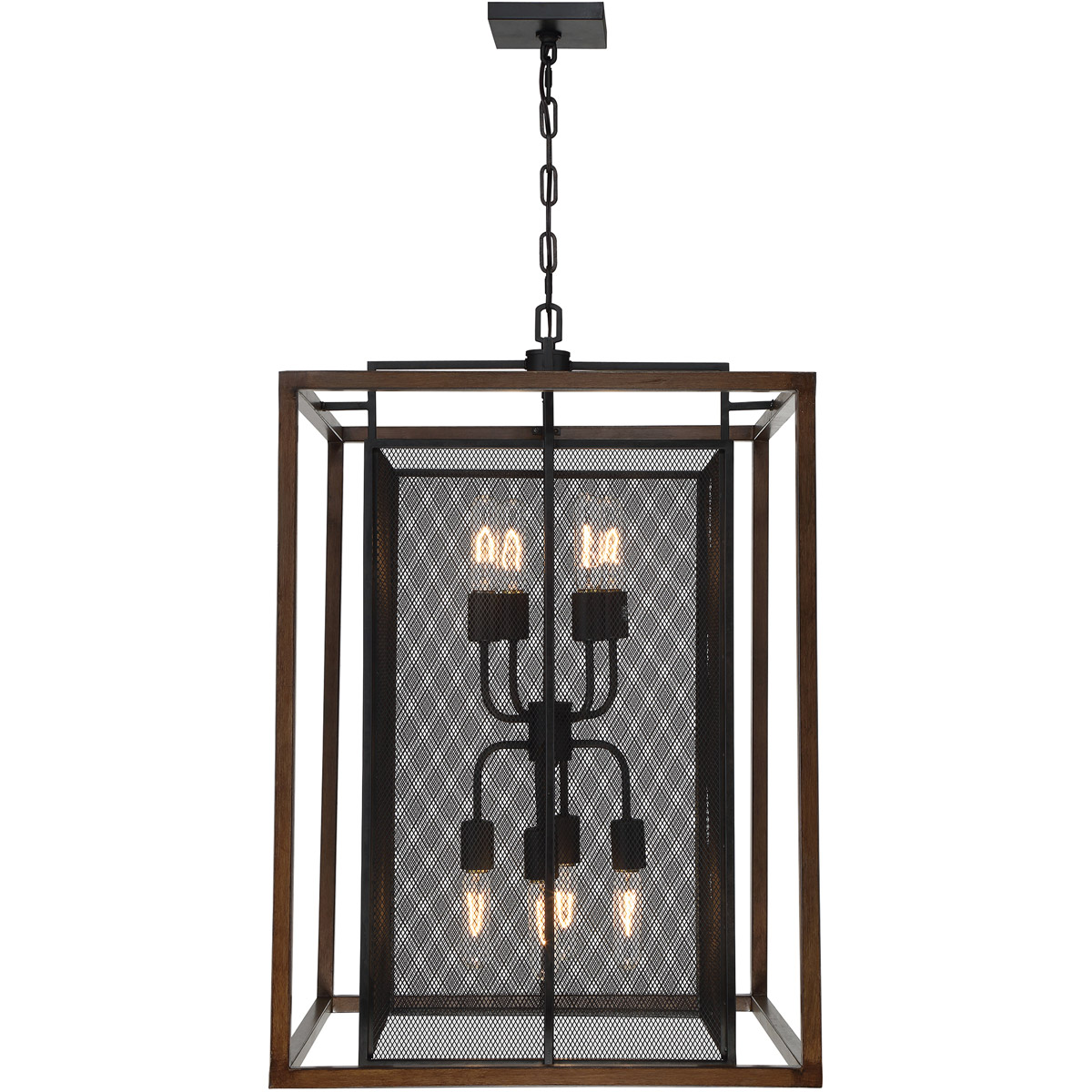 Varaluz 285P08DOBL Rio Lobo 8 Light 22 inch Dark Oak with Black Foyer ...