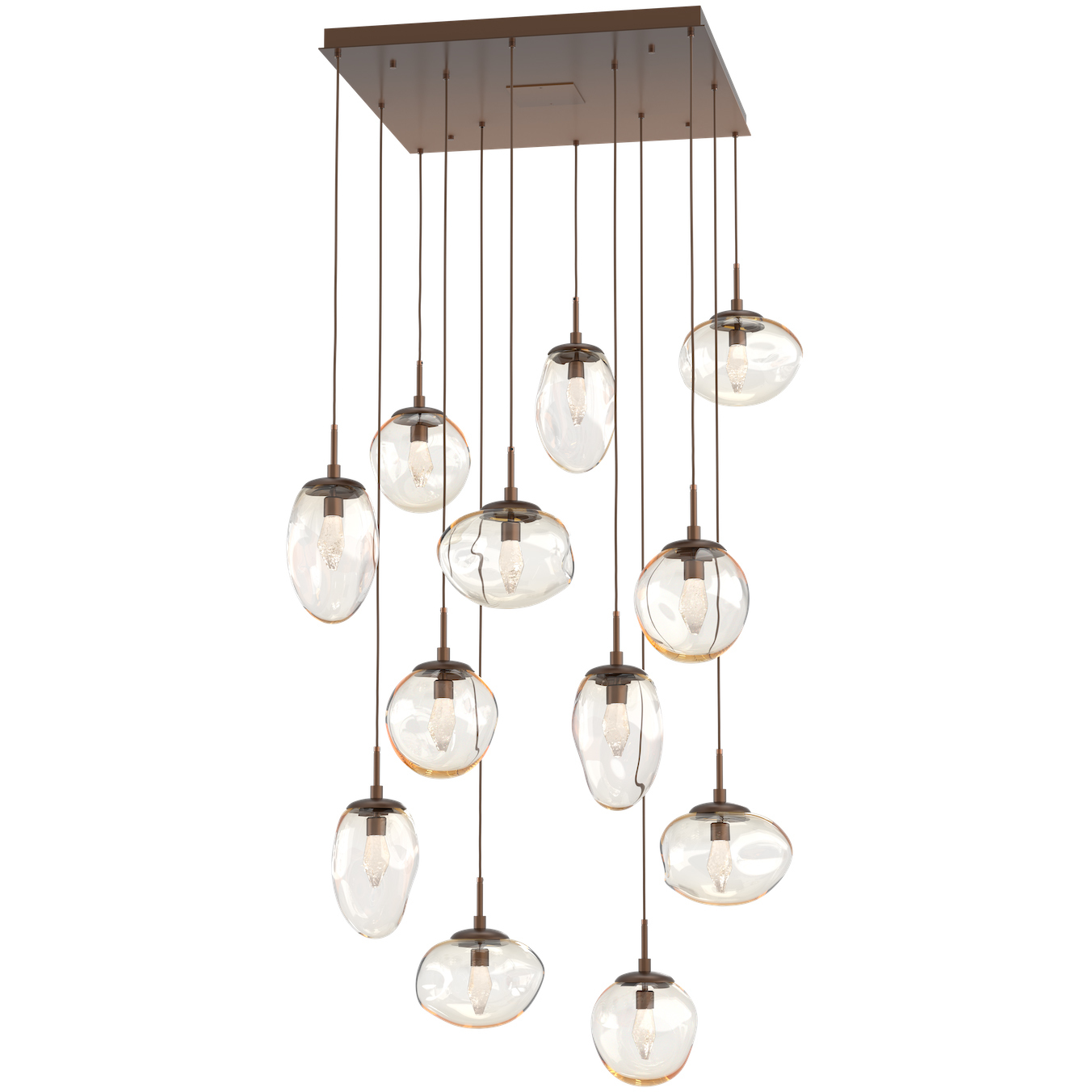 Cosmos LED LED Burnished Bronze Chandelier Ceiling Light, Square Multi ...